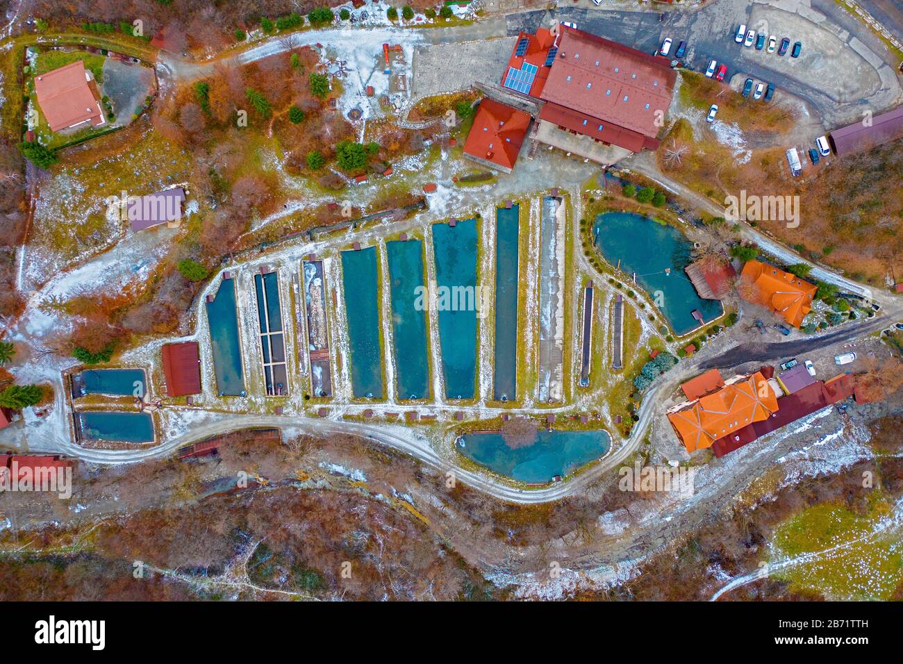 Top view fish breeding farm hi-res stock photography and images - Alamy