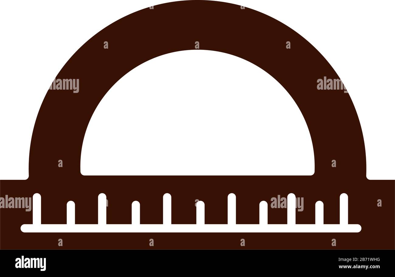 school education protractor geometric math supply vector illustration ...