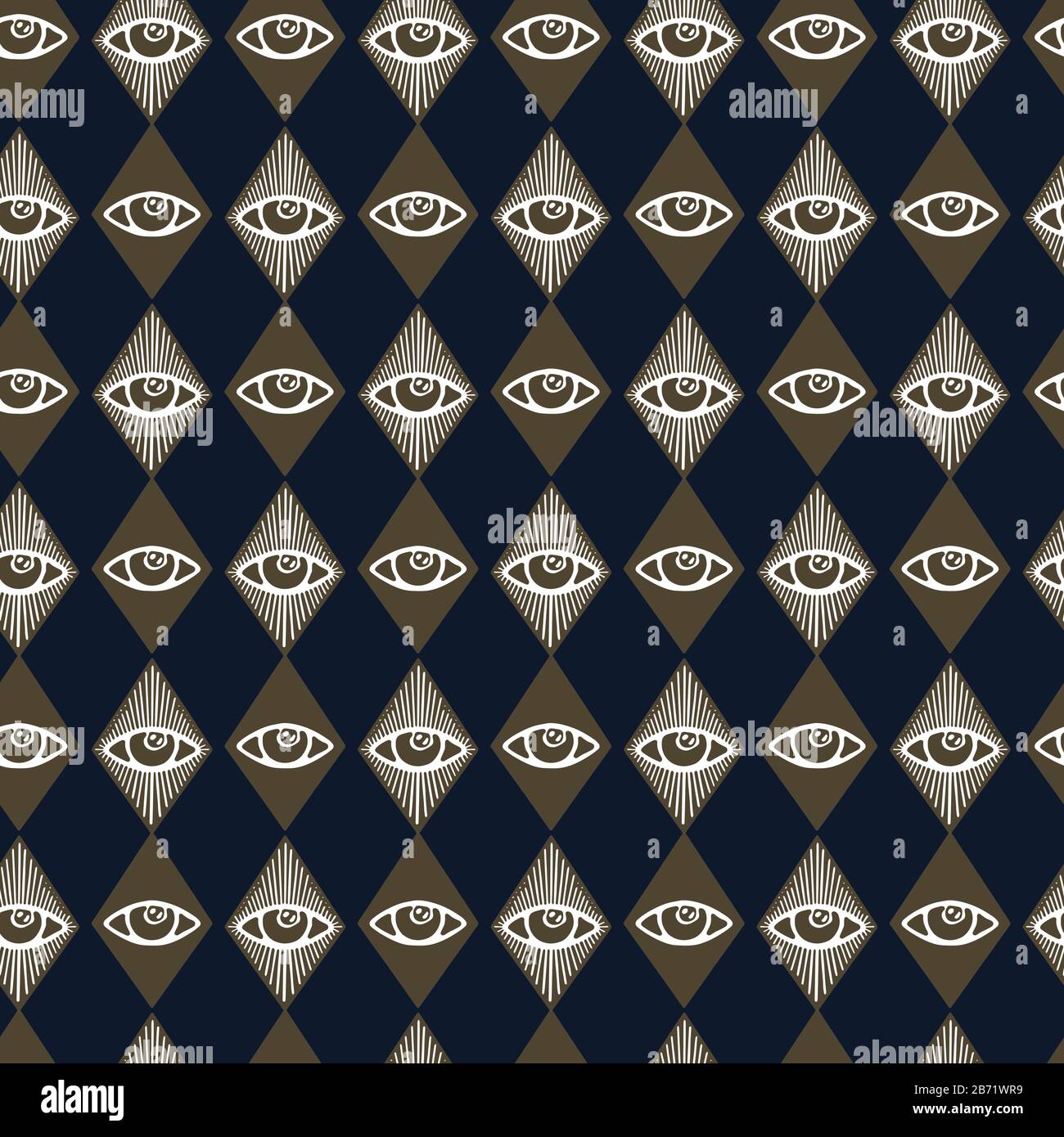 Dark hand drawn magic third eye seamless pattern. Spiritual magical ...