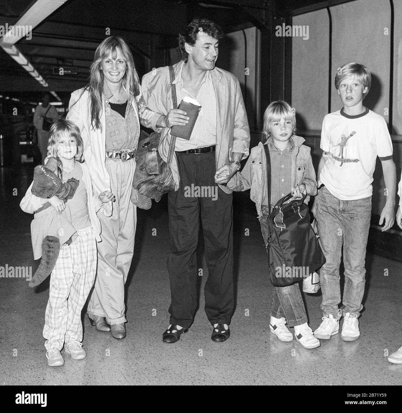 Actress model Twiggy with husband Leigh Lawson and children arriving at ...