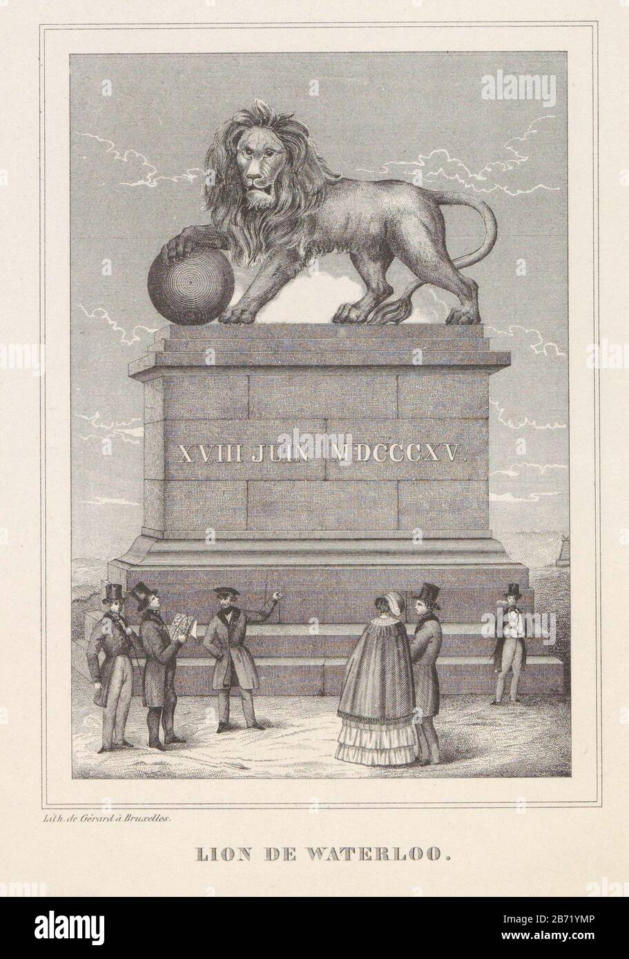 Leeuw van Waterloo Lion de Waterloo (titel op object) The statue lion ...