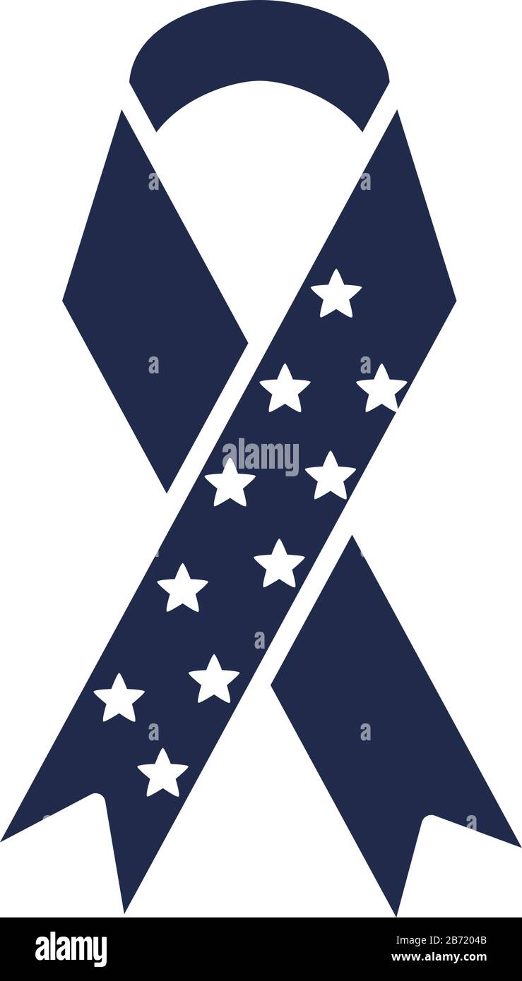 memorial day ribbon stars american celebration vector illustration ...