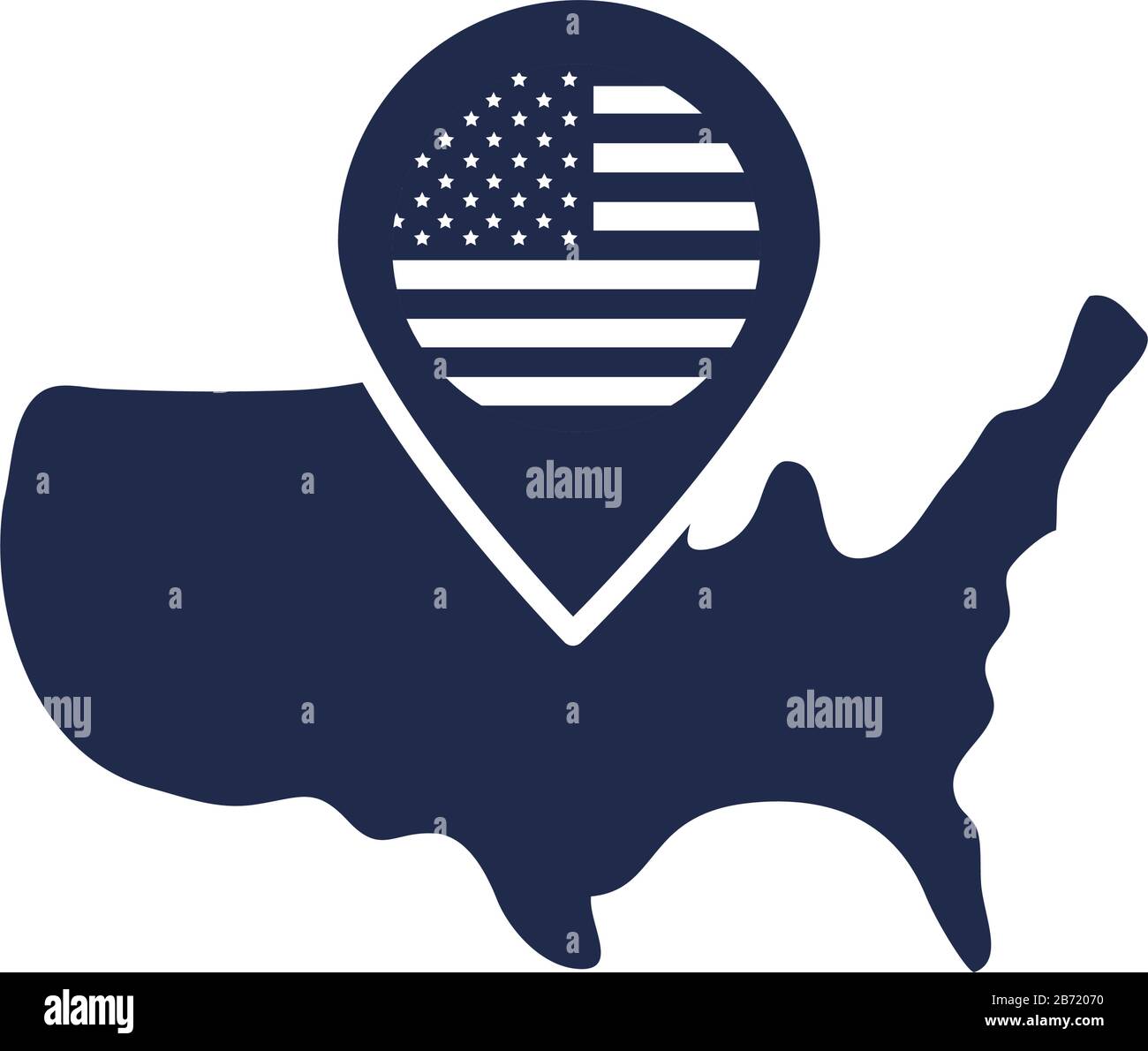 memorial day map and pin location flag american celebration vector ...