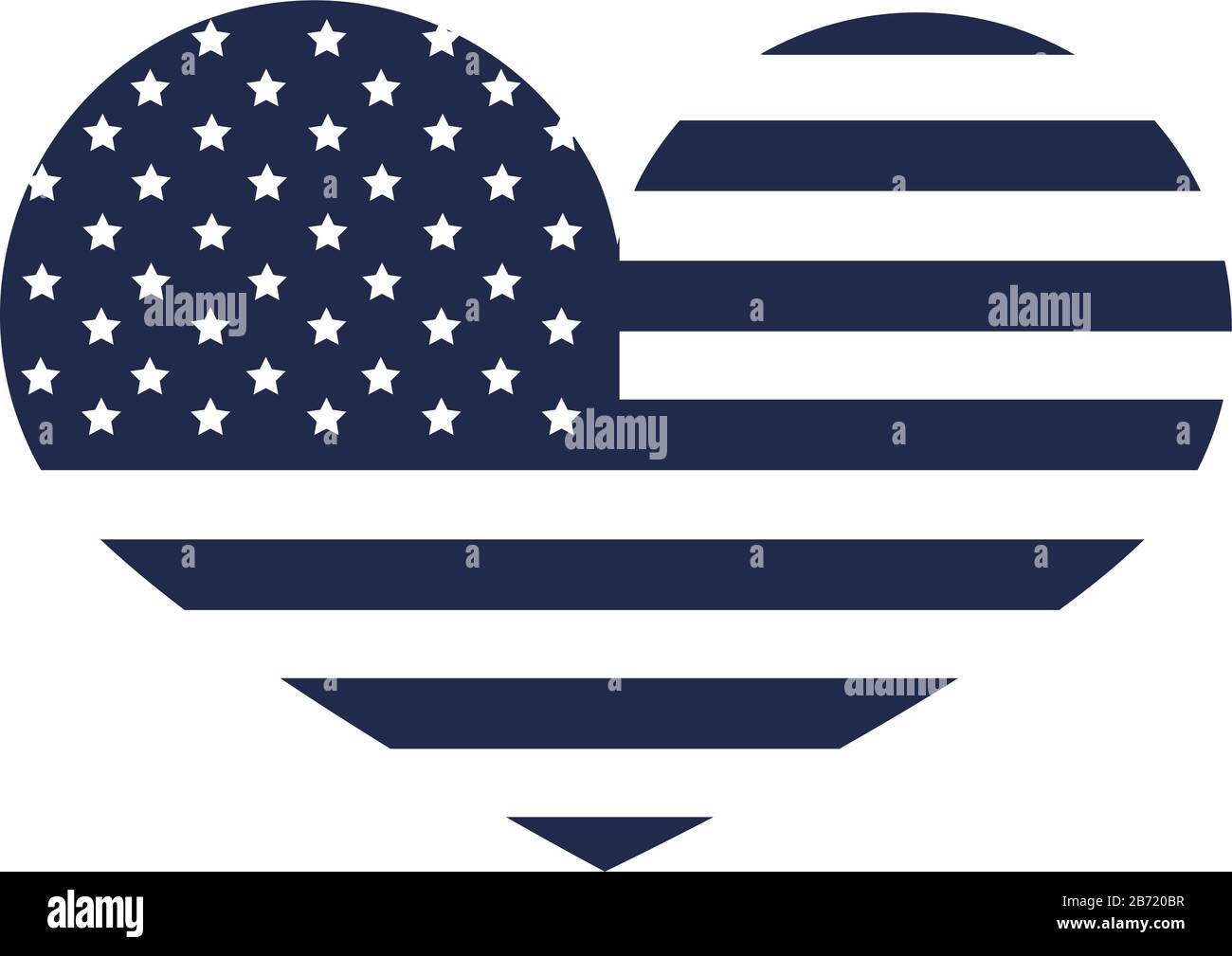 memorial day flag shaped heart event american celebration vector ...