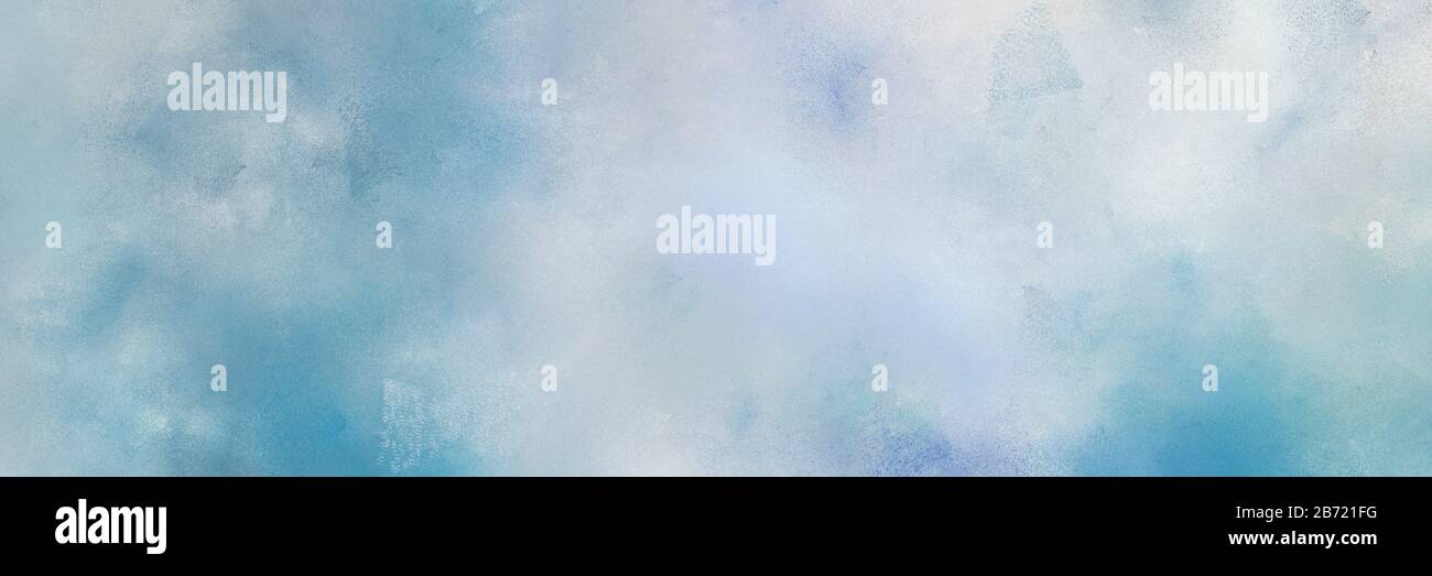 abstract painted art retro horizontal header with pastel blue, cadet ...