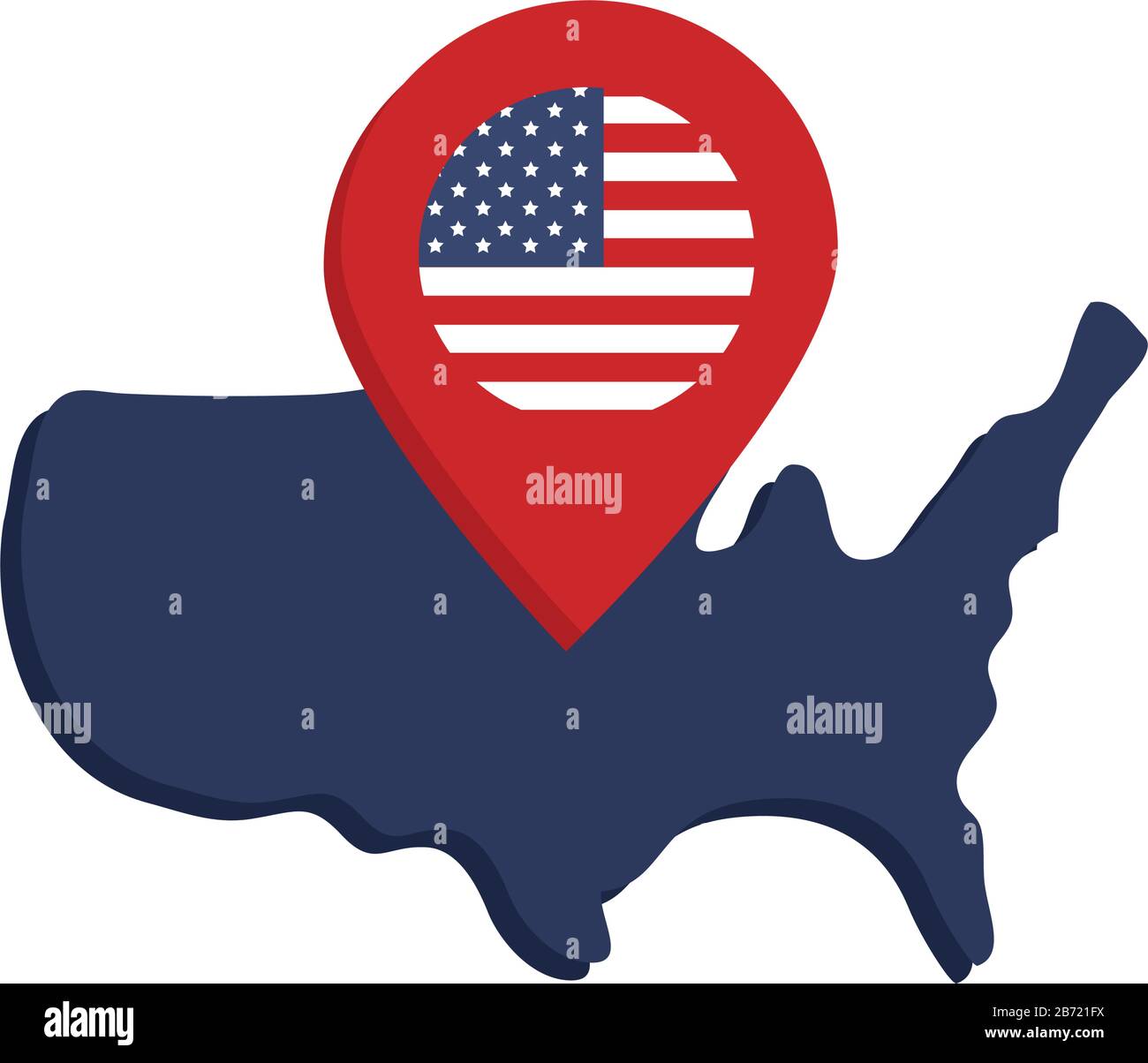 memorial day map and pin location flag american celebration vector ...