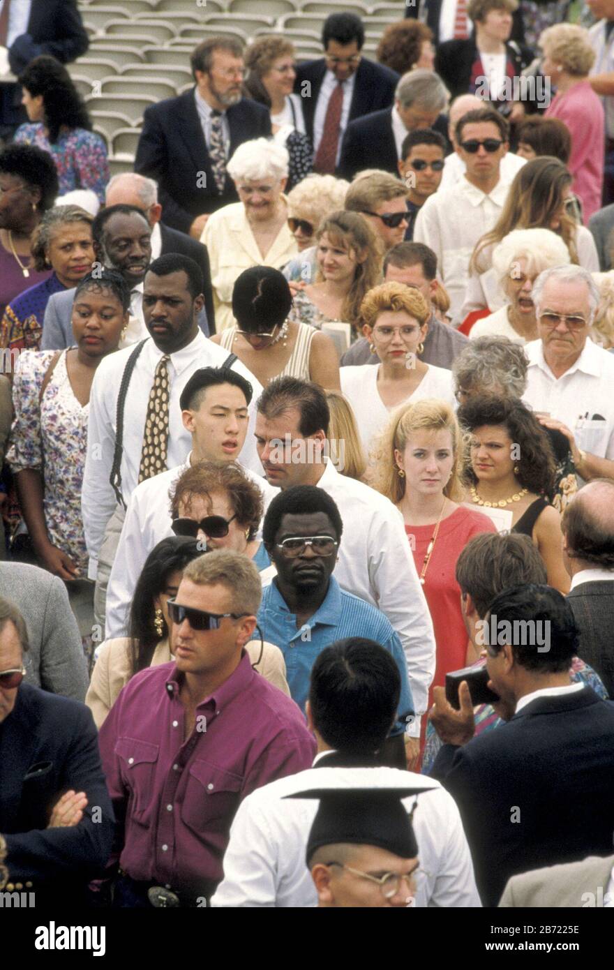 Austin Texas USA: Multi-ethnic crowd leaving venue after attending ...