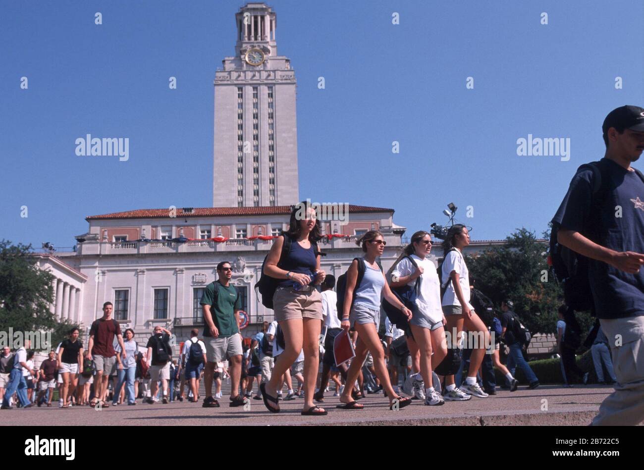 Austin, Texas USA: Students walking on University of Texas campus with ...
