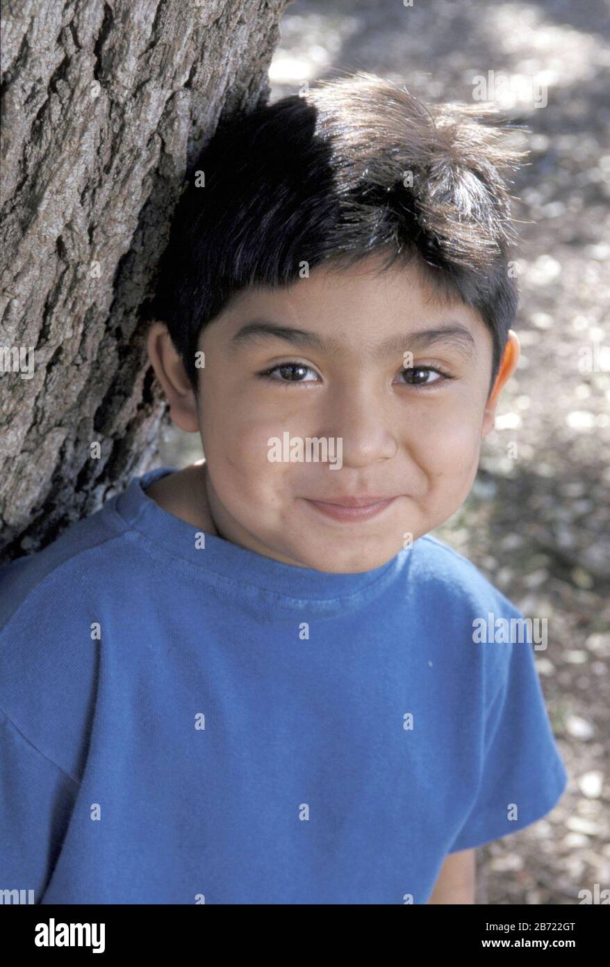 Austin, Texas USA: Five-year-old Hispanic boy poses for portrait ...