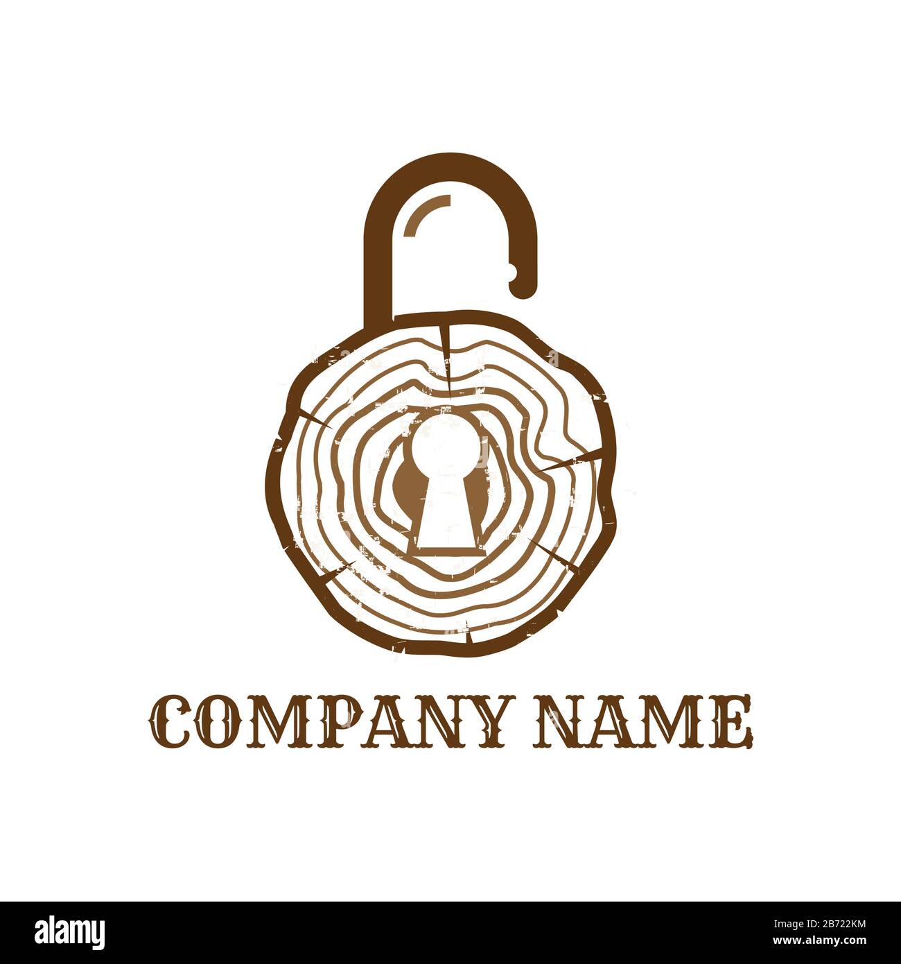 Security vector icon with a wooden model. Set vector security lock icon ...