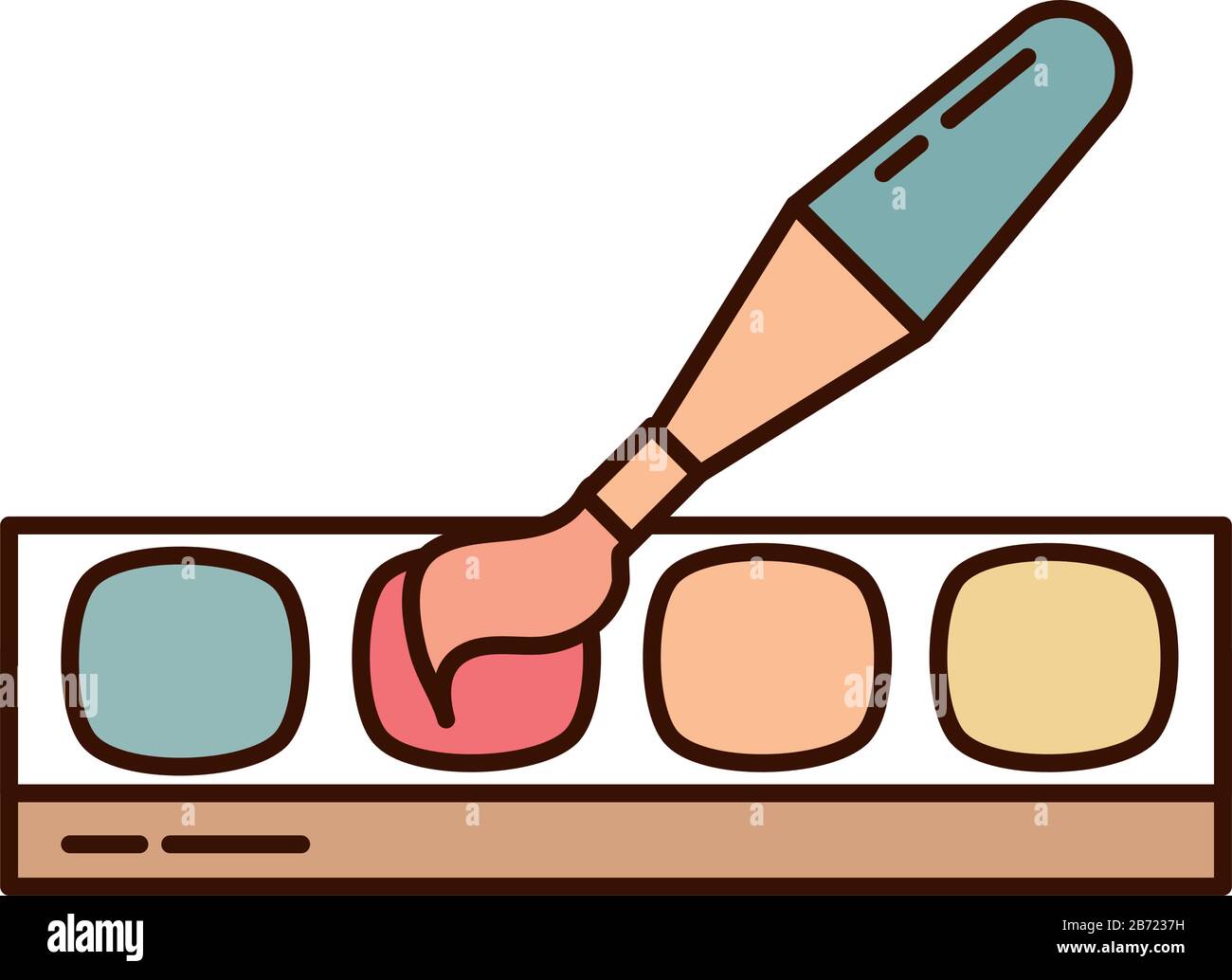 school education watercolor paint brush palette supply vector ...