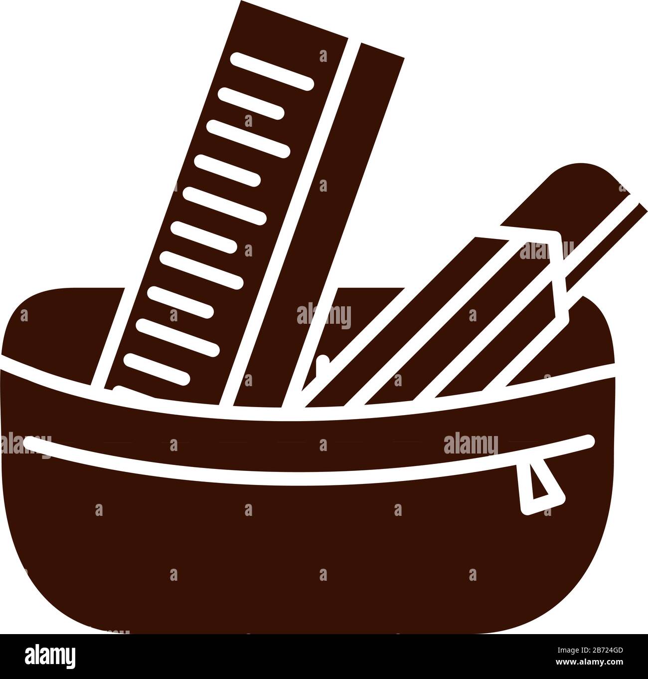 school education pencil case ruler and cutter supply vector ...