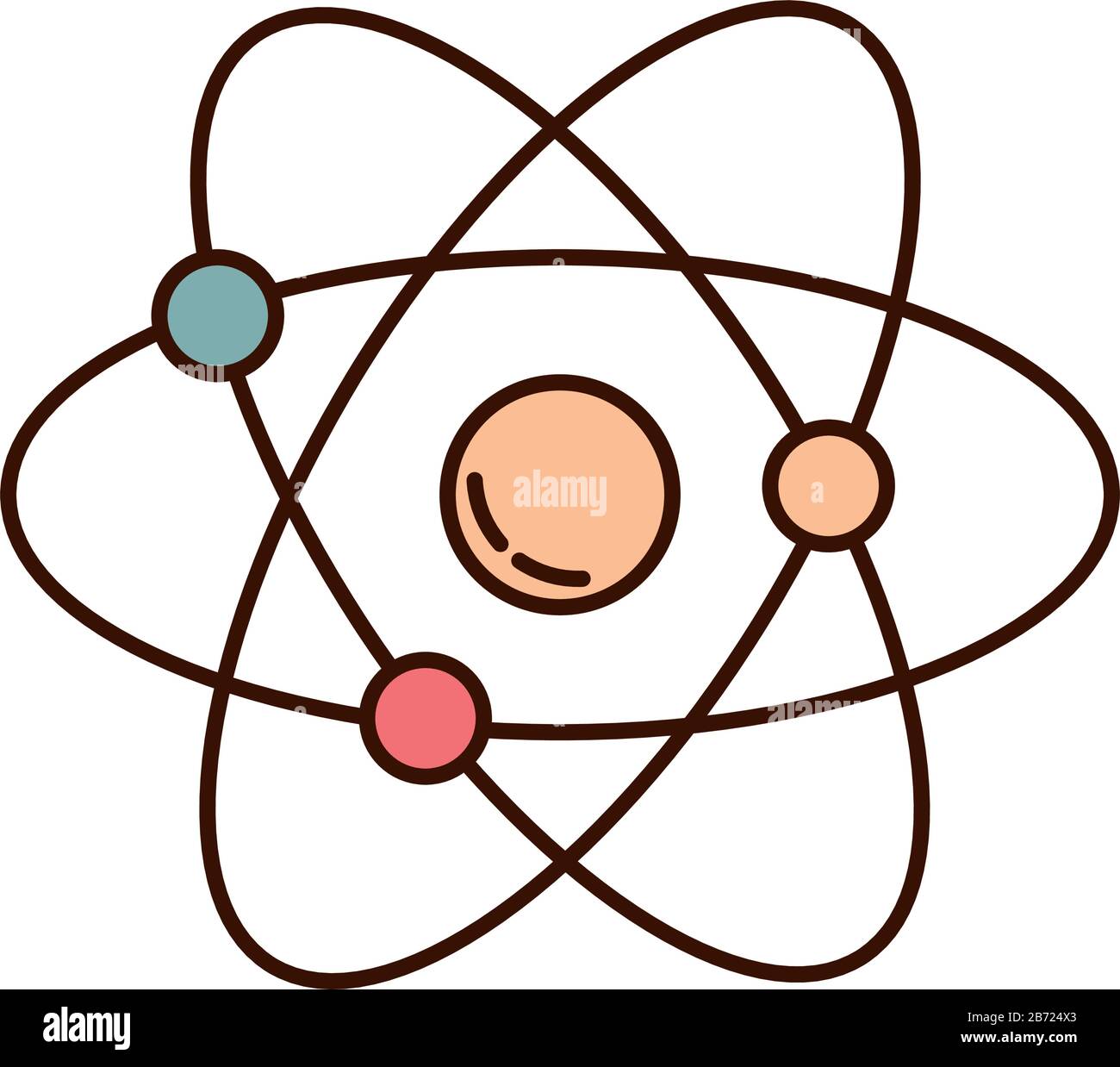 school education atom molecule science supply vector illustration line ...
