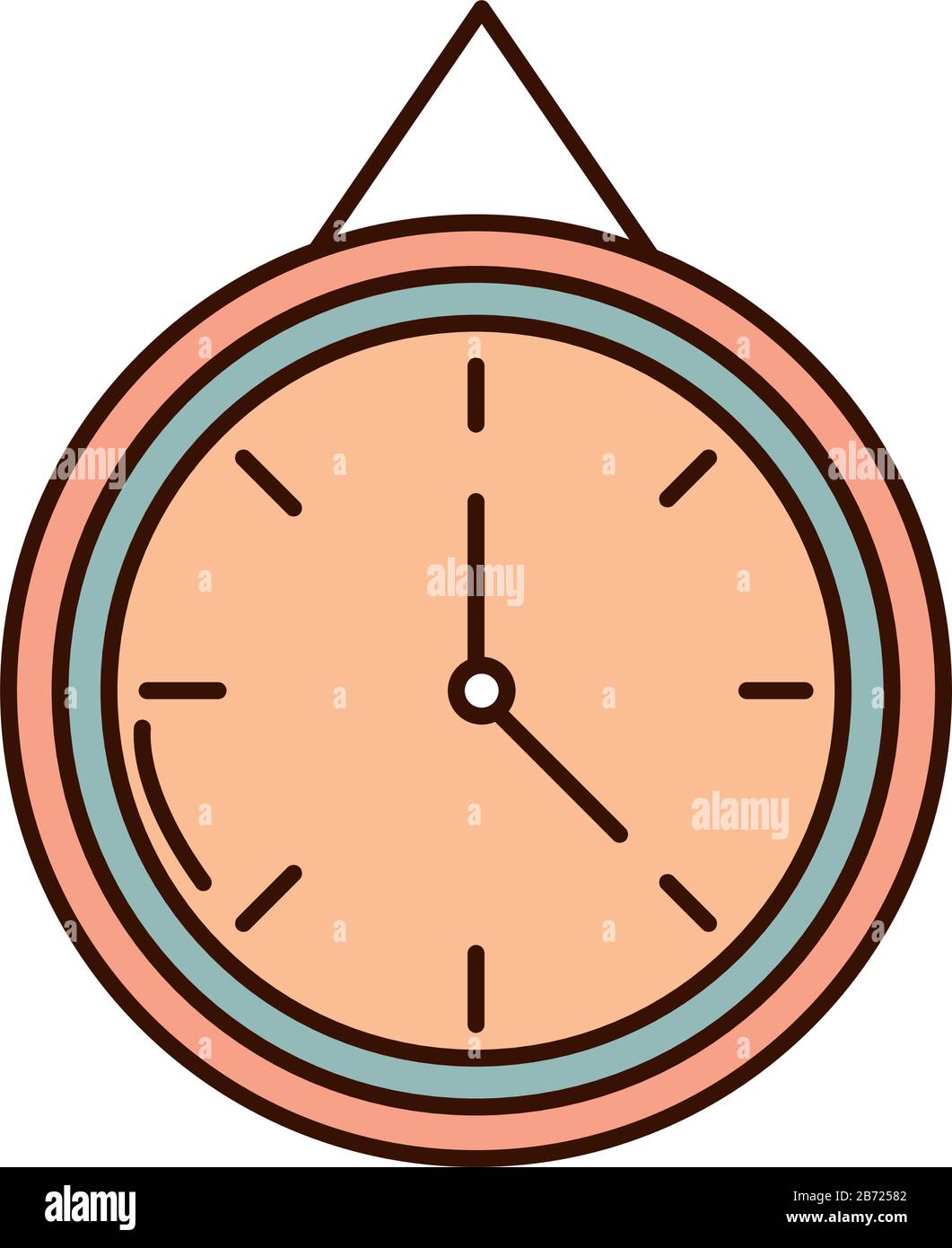 school education clock time supply vector illustration line and fill ...