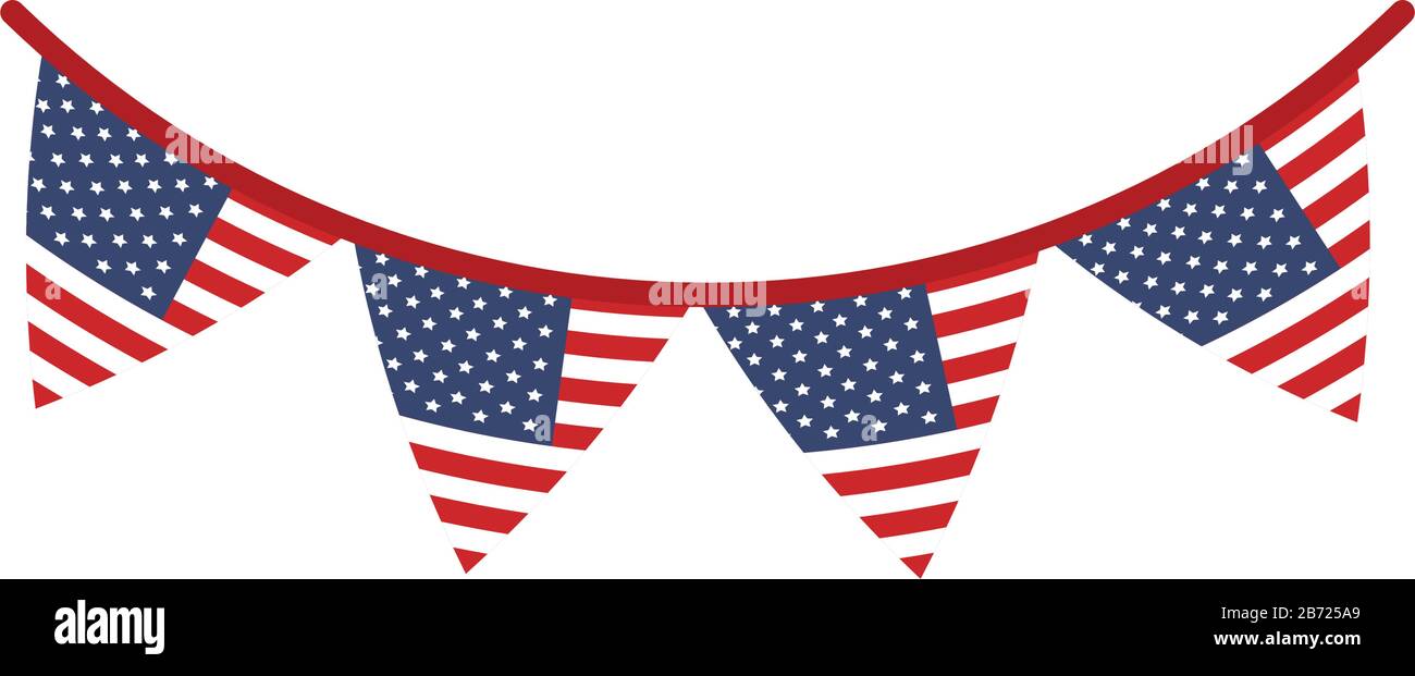 memorial day pennants flags decoration american celebration vector ...