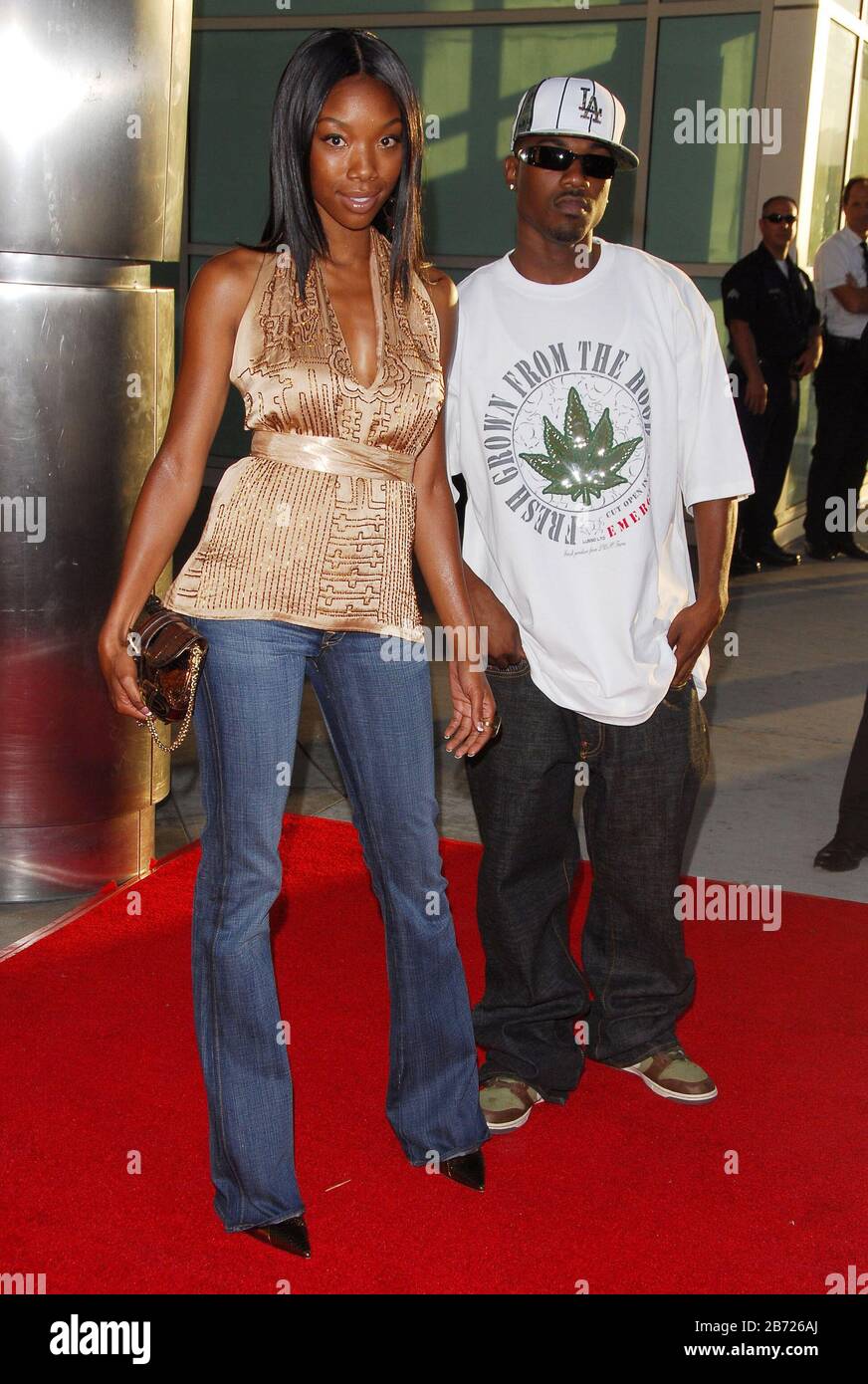 Brandy and Brother Ray J at the World Premiere of "Waist Deep" held at ...