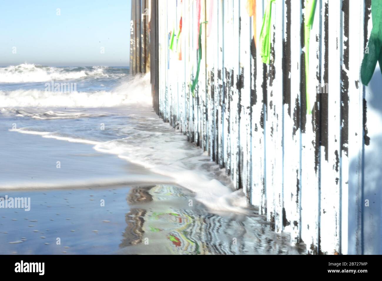 US border on Tijuana Baja California, the wall viewed from Mexico Stock ...
