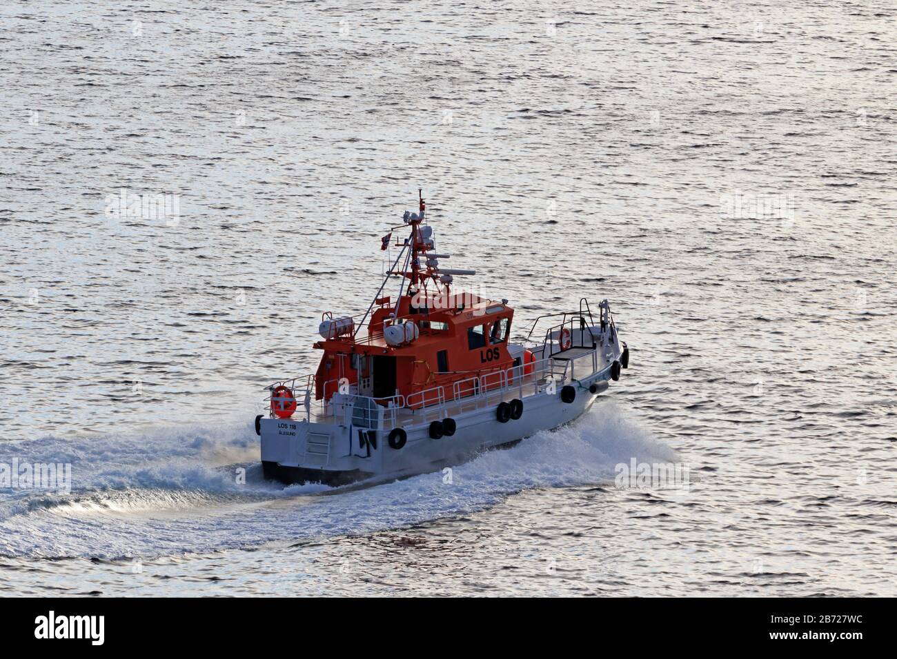 Pilot boat, Ballstad Fishing Village, Lofoten Islands, Nordland County ...