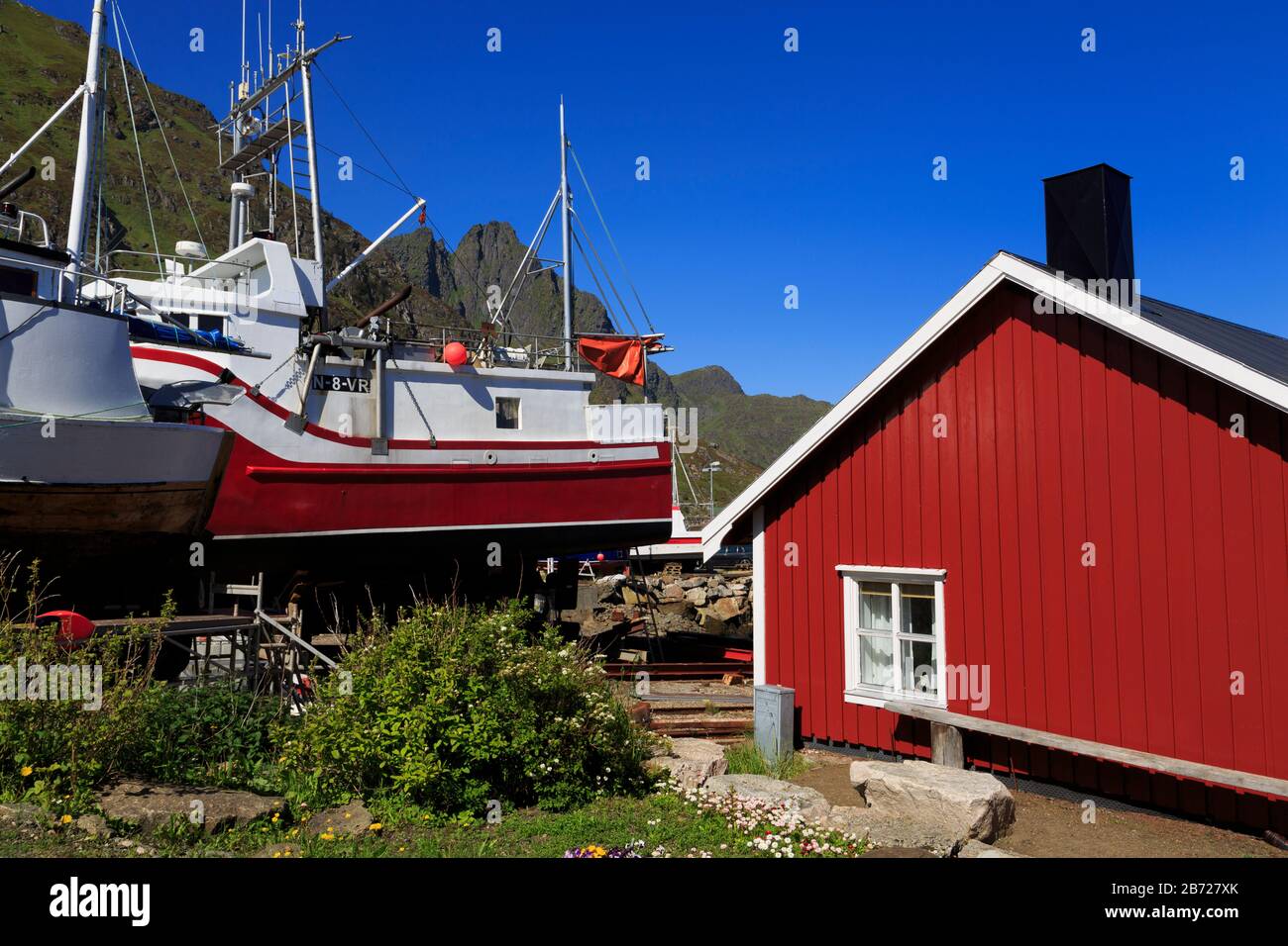 Ballstad Fishing Village, Lofoten Islands, Nordland County, Norway ...