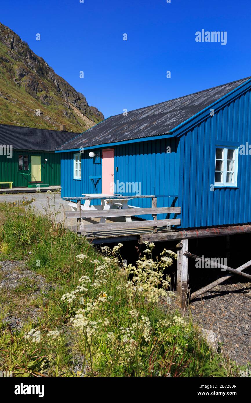 Fishing huts (Rorbuer), Ballstad Fishing Village, Lofoten Islands ...