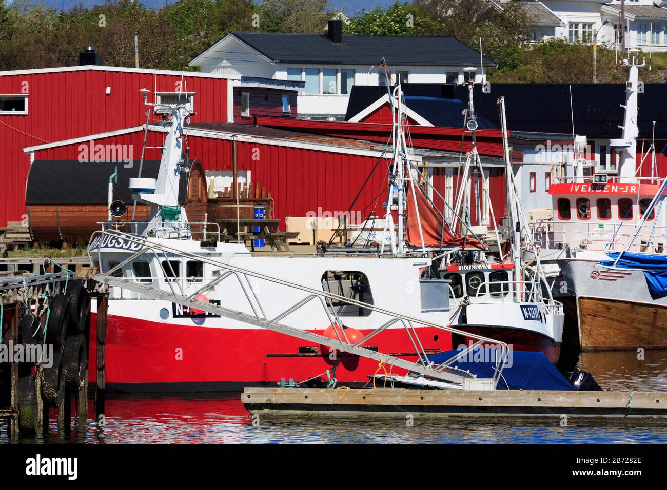 Fish factory, Ballstad Fishing Village, Lofoten Islands, Nordland ...