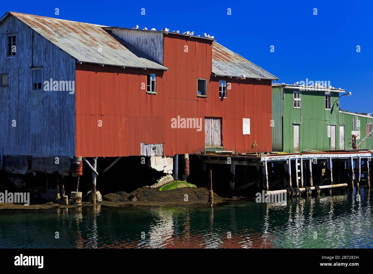 Old fish sheds, Ballstad Fishing Village, Lofoten Islands, Nordland ...