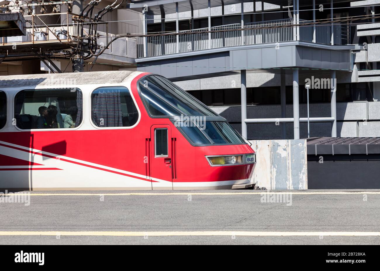 NAGOYA, JAPAN - MAY 04, 2016: Meitetsu Limited Express travels on ...
