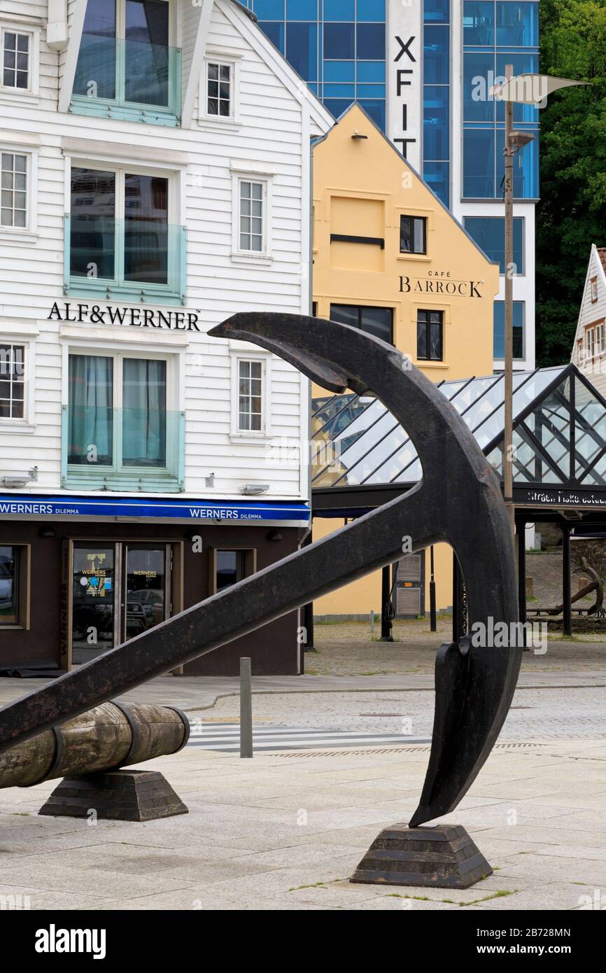 Anchor in the Strandkaien, Stavanger City, Ragoland County, Norway ...