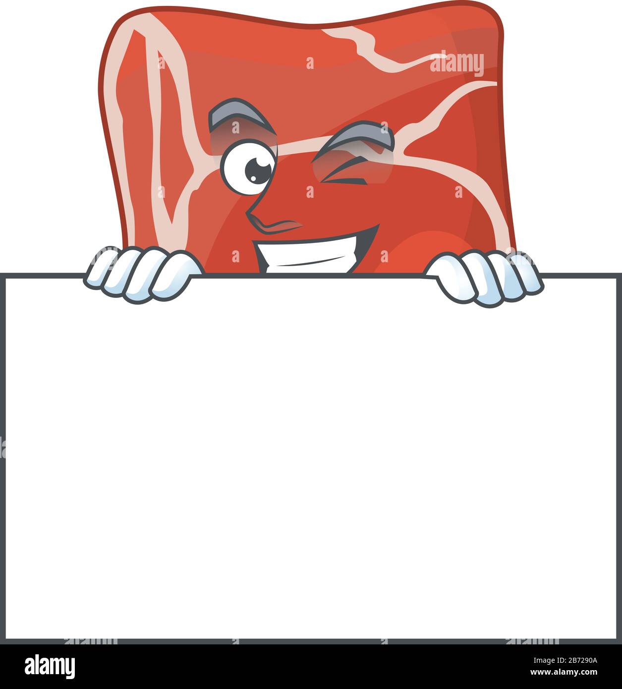 Cheerful beef cartoon character has a board Stock Vector Image & Art ...