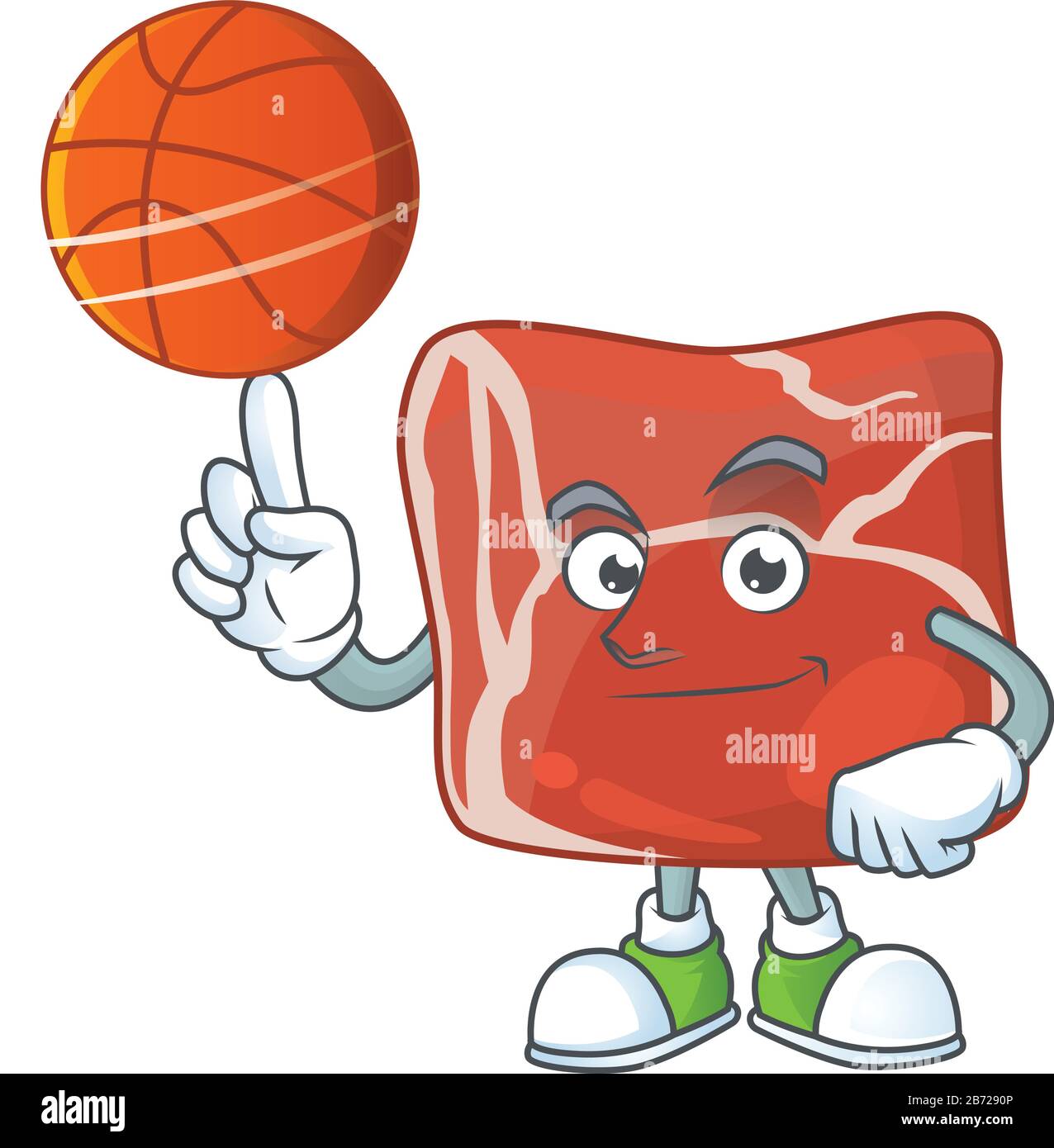 Attractive beef cartoon charcter design with basketball Stock Vector ...