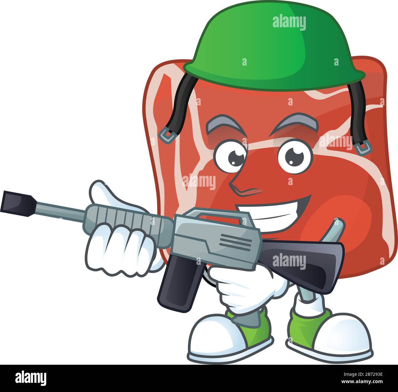 An elegant picture of beef as an Army having machine gun Stock Vector ...