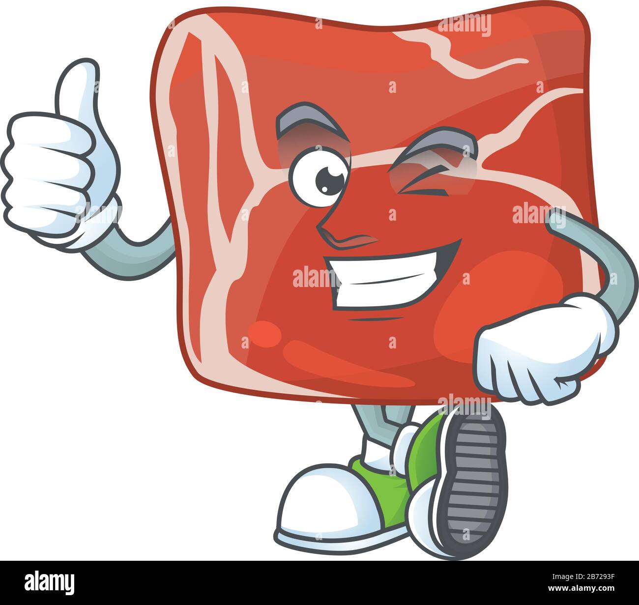 Beef cartoon character making Thumbs up finger Stock Vector Image & Art ...