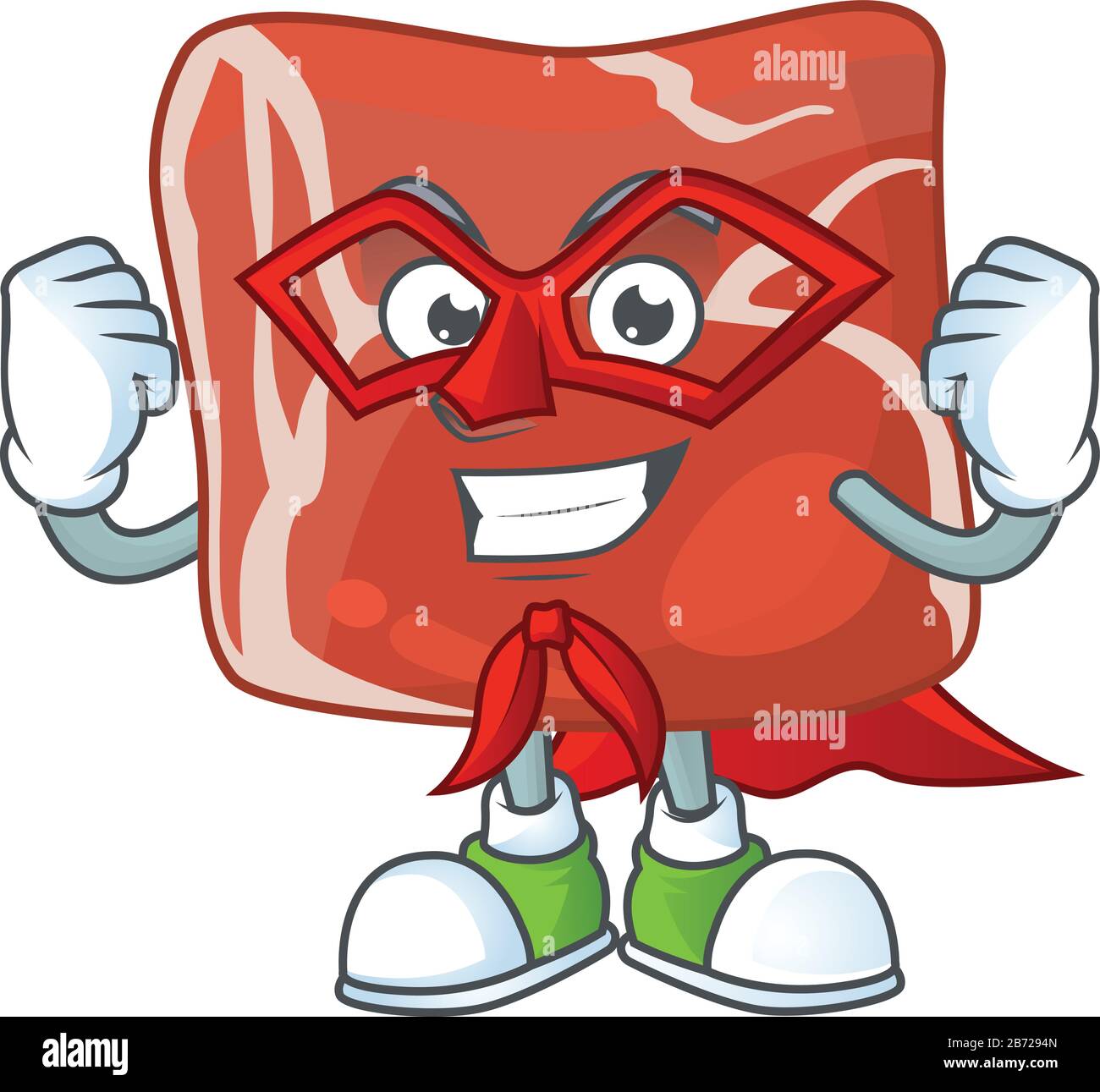 A picture of beef dressed as a Super hero cartoon character Stock ...