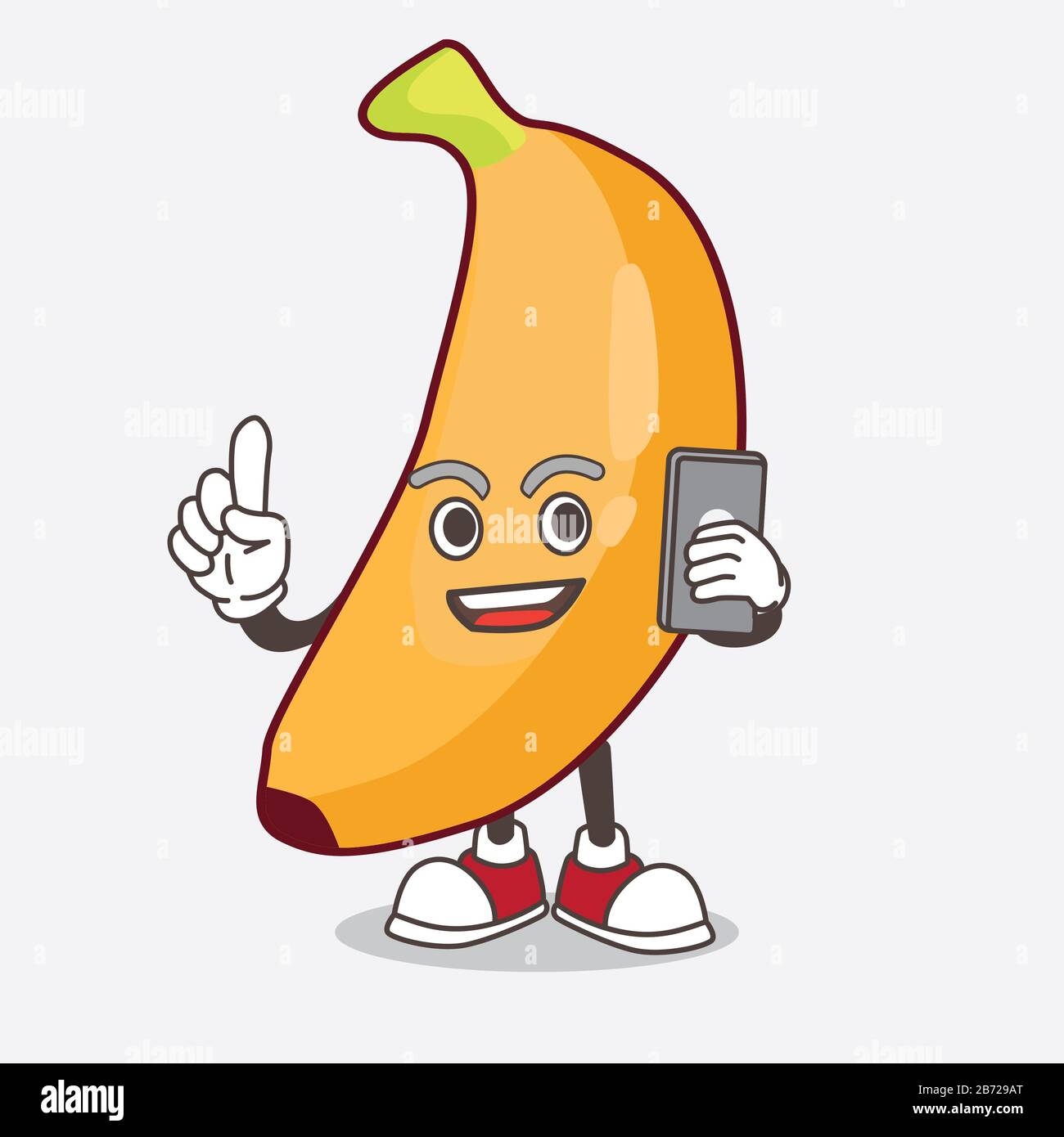 An illustration of Banana Fruit cartoon mascot character speaking on ...