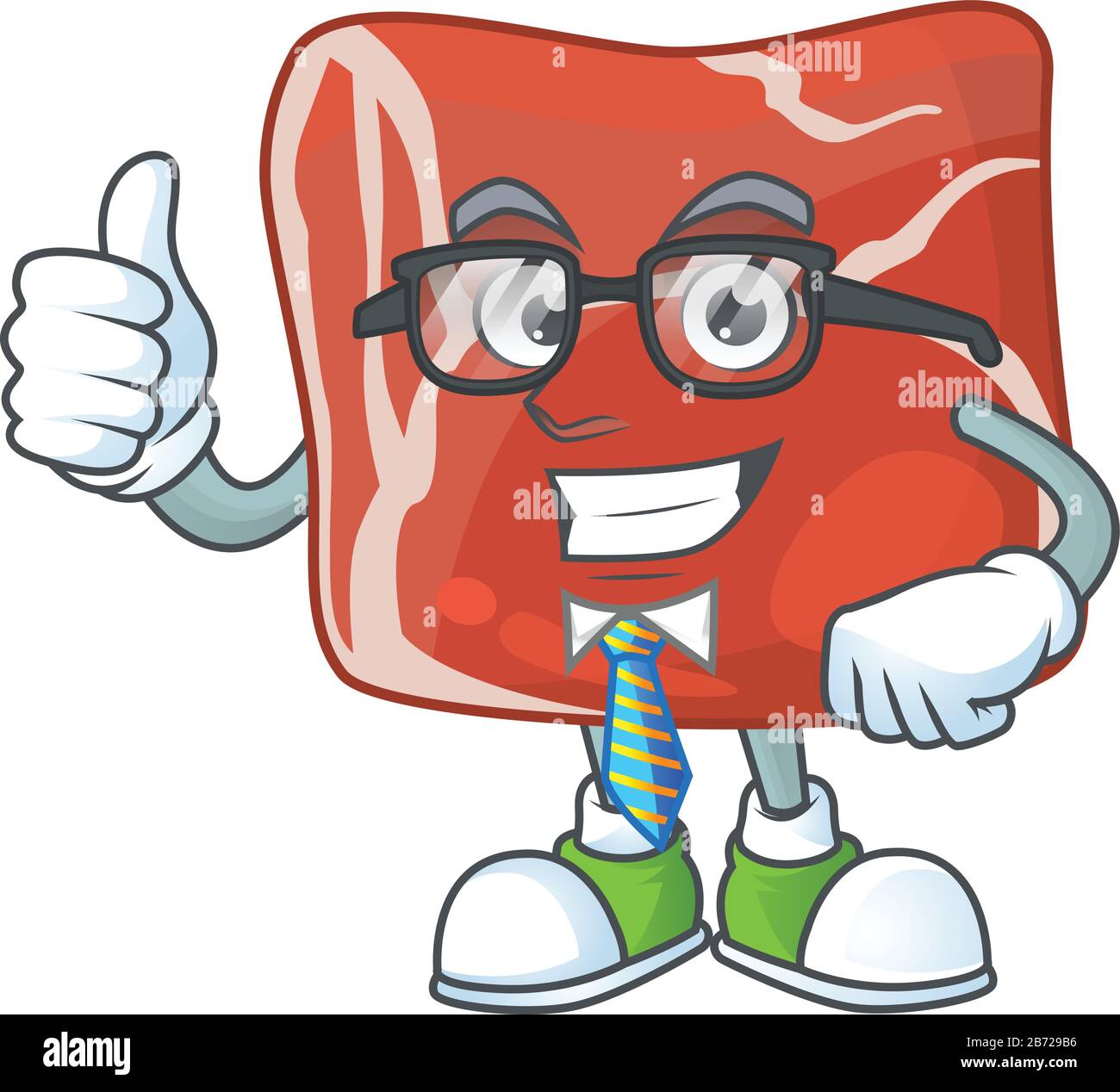 Beef successful Businessman cartoon design with glasses and tie Stock ...