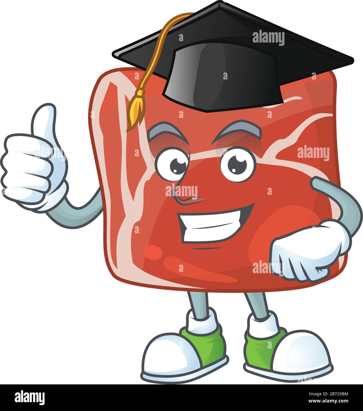 Happy face of beef in black graduation hat for the ceremony Stock ...