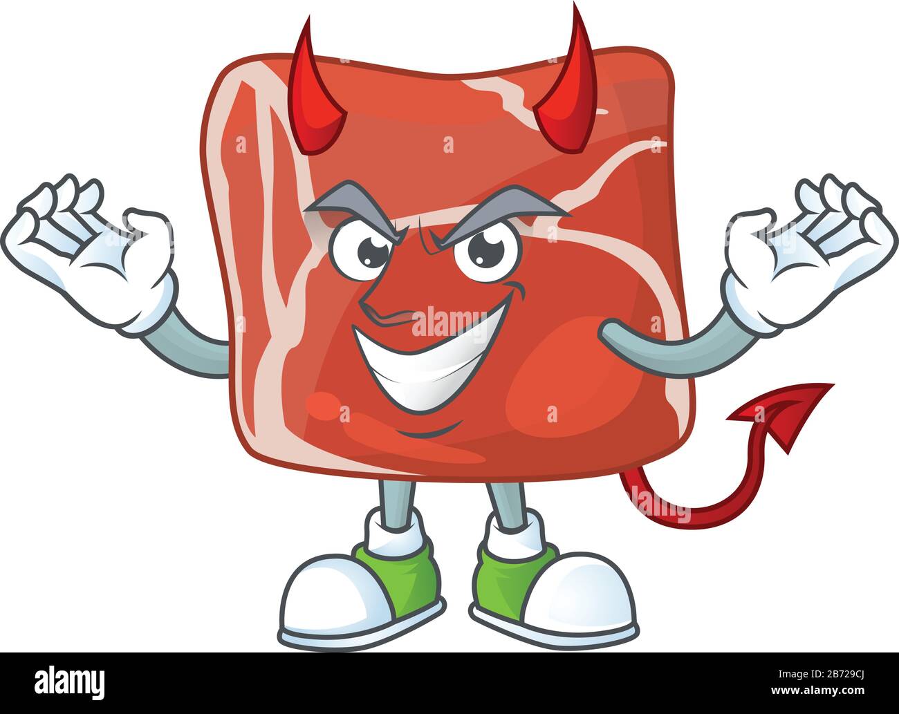 Cartoon picture of beef in devil cartoon character design Stock Vector ...