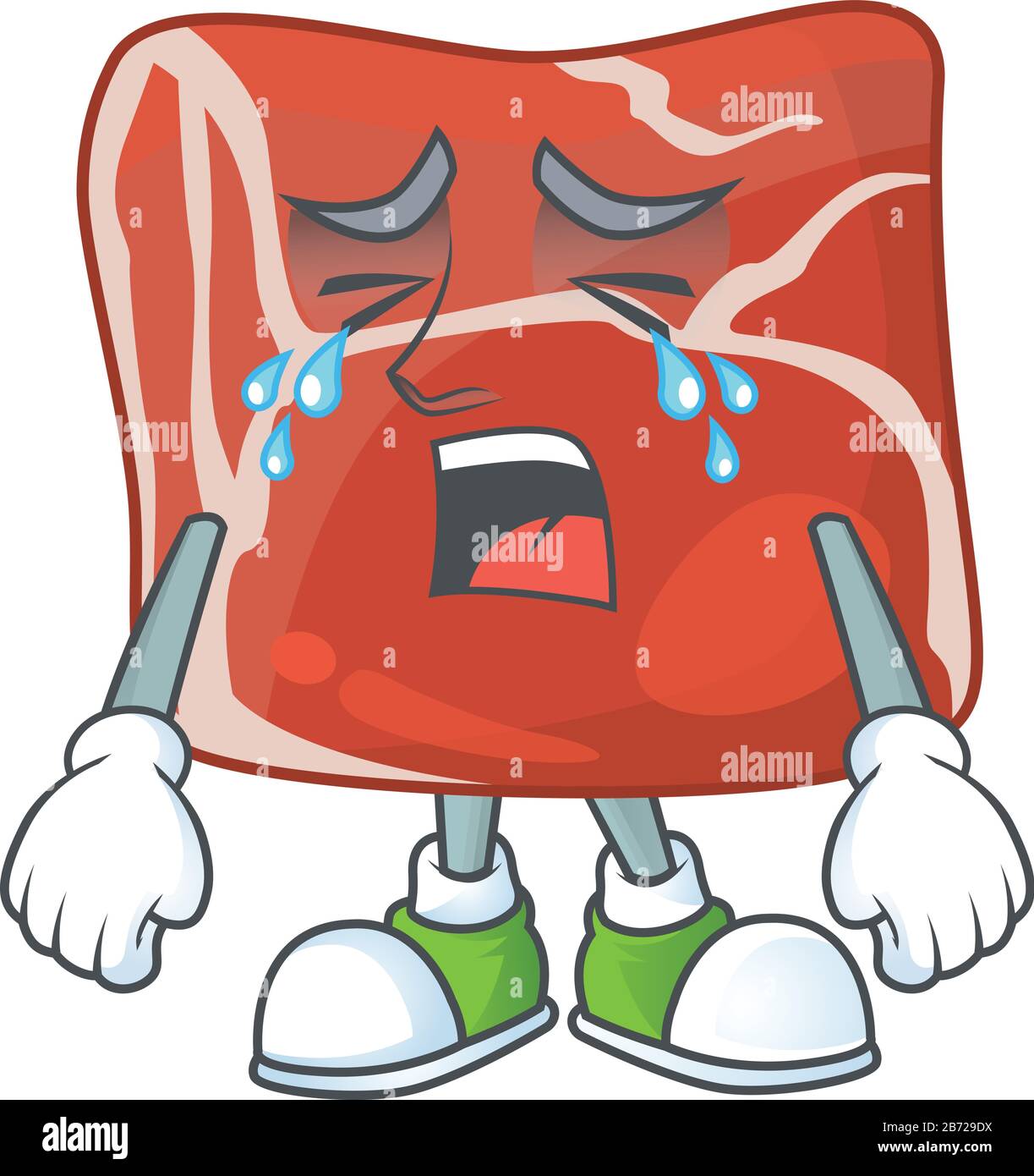 A Crying face of beef cartoon character design Stock Vector Image & Art ...