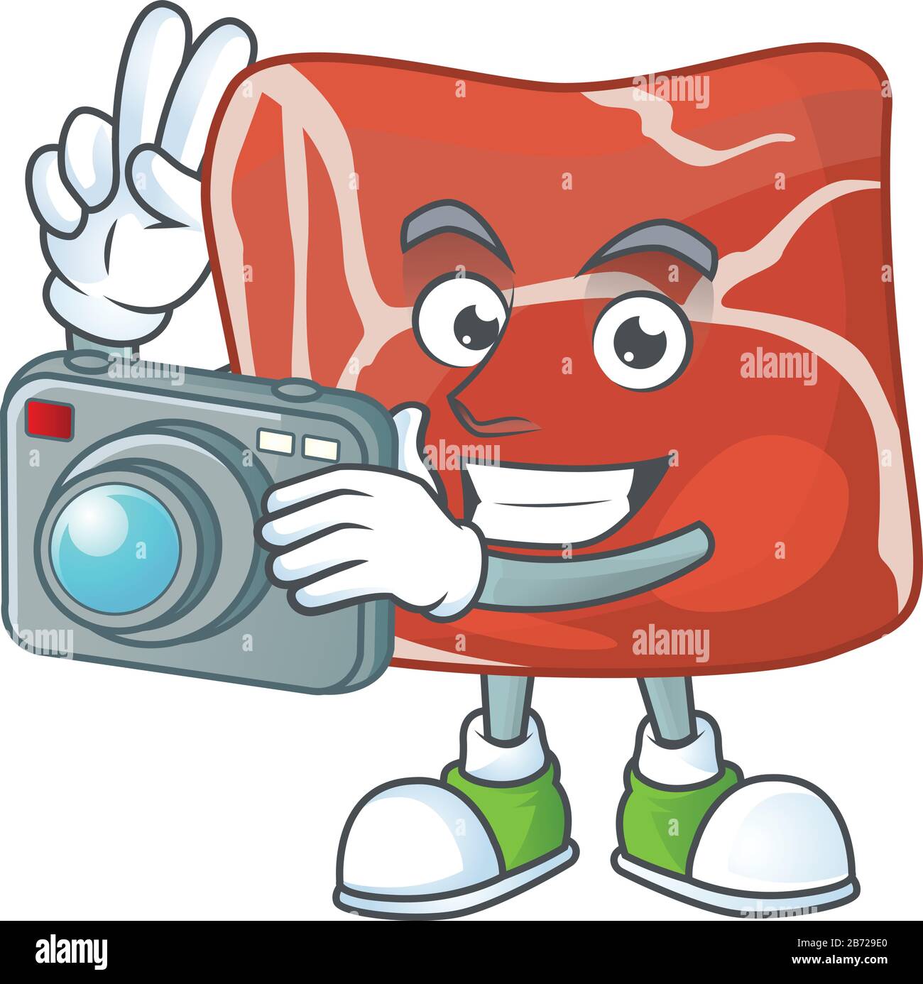 Beef mascot design as a professional photographer with a camera Stock ...