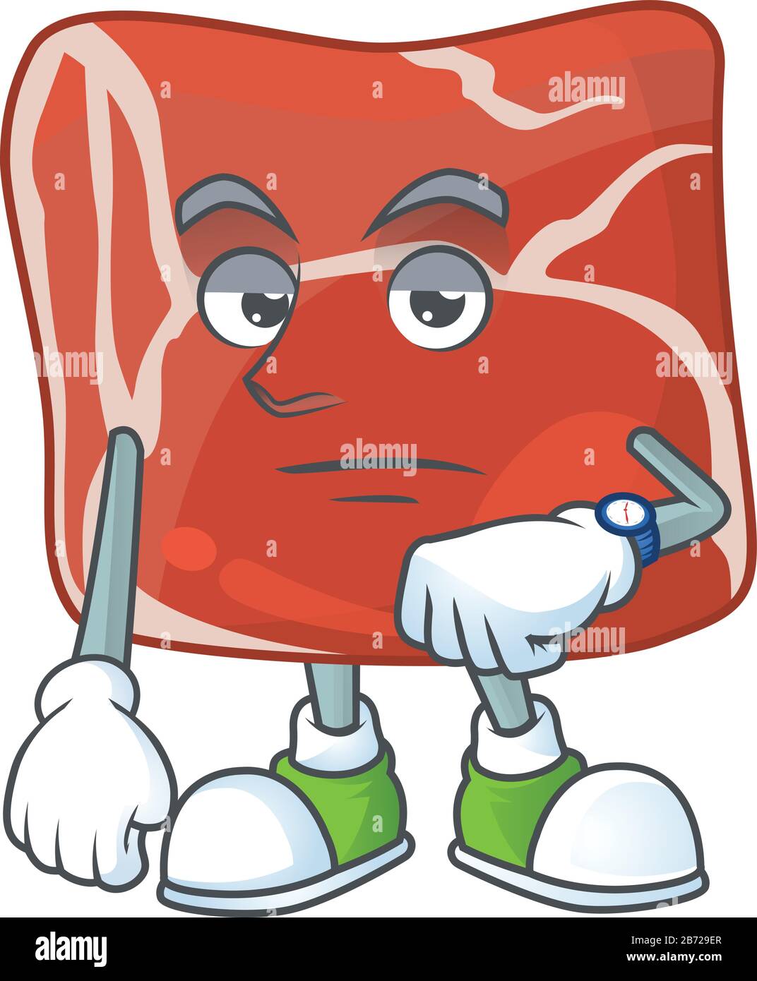 A cartoon icon of beef with waiting gesture Stock Vector Image & Art ...