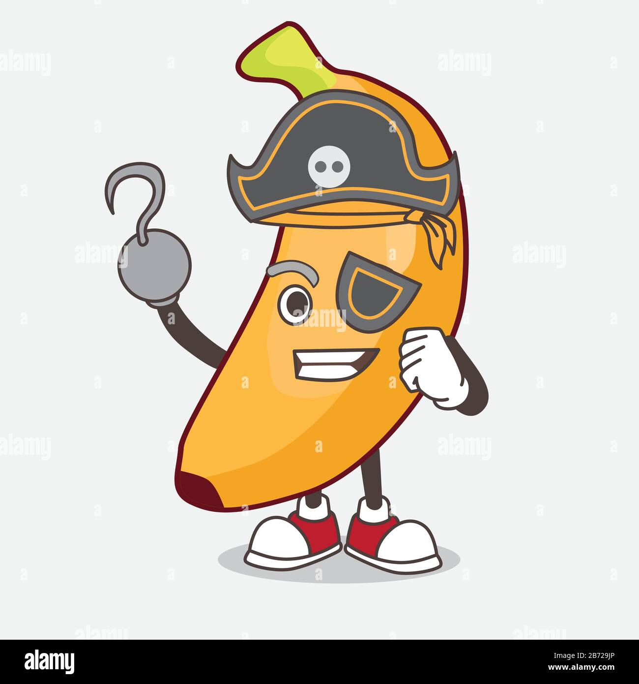 An illustration of Banana Fruit cartoon mascot character vector isolated with face, hand and ...