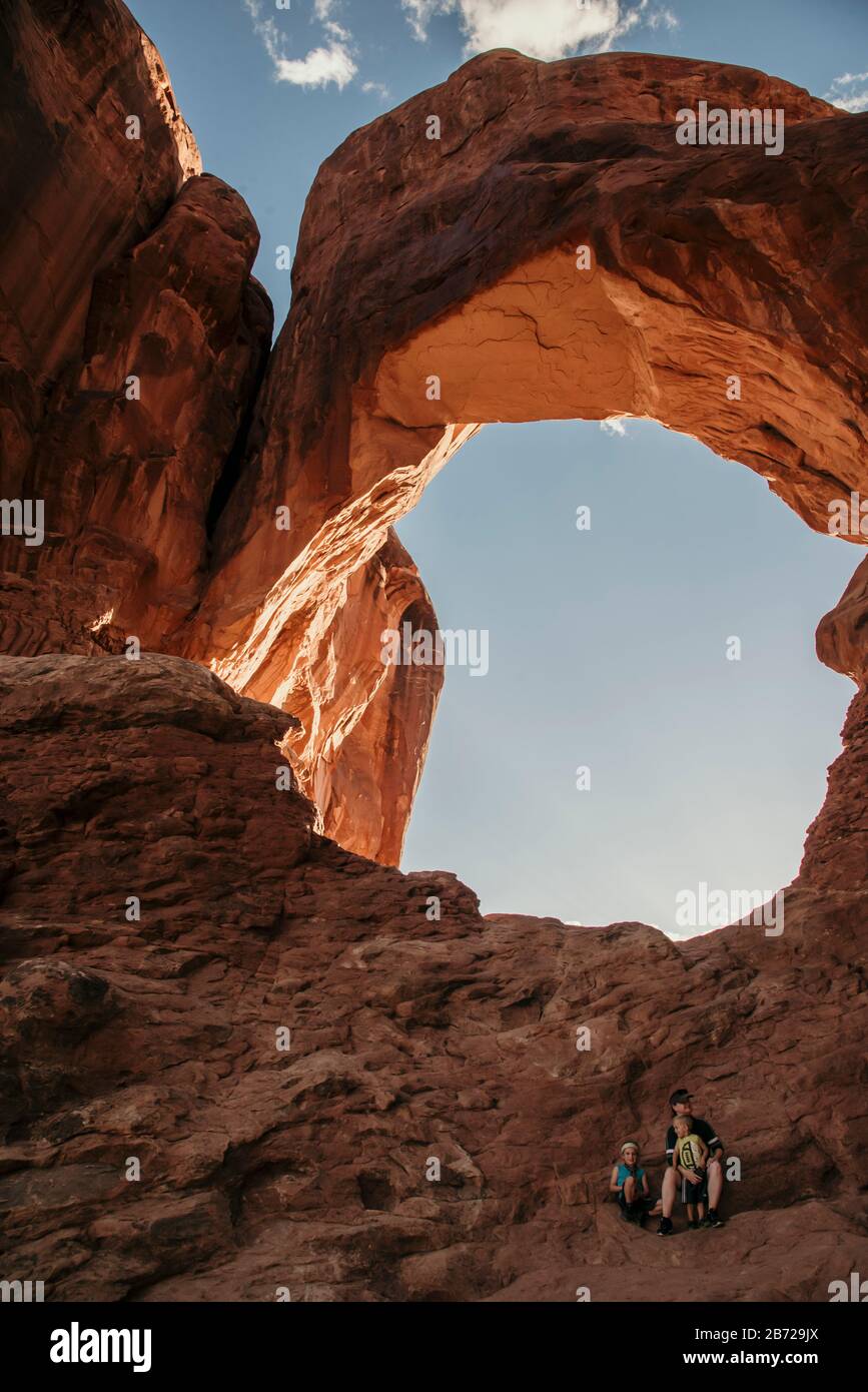 Double Arch at Arches National Park Stock Photo - Alamy