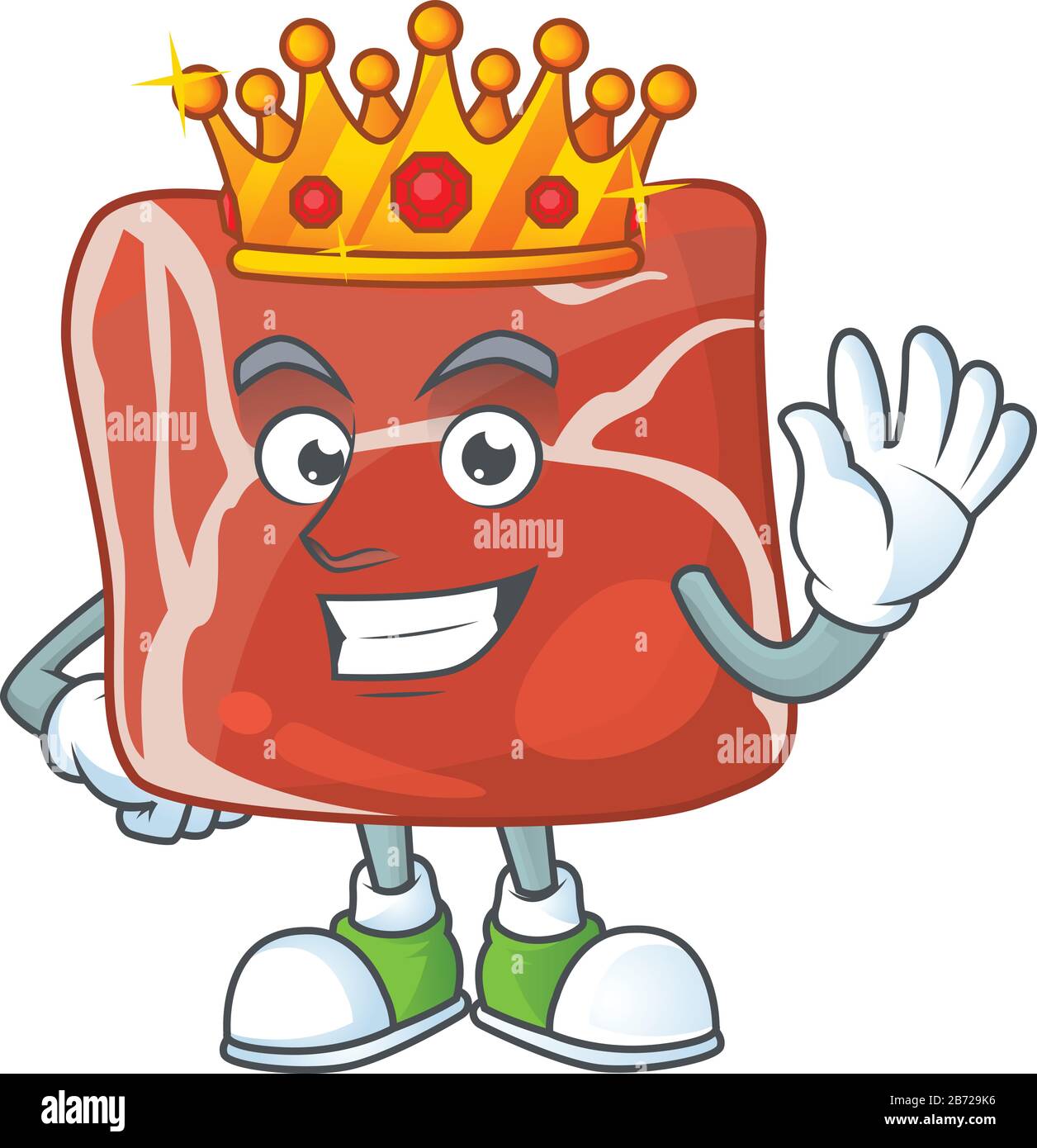 A Charismatic King of beef cartoon character design Stock Vector Image ...
