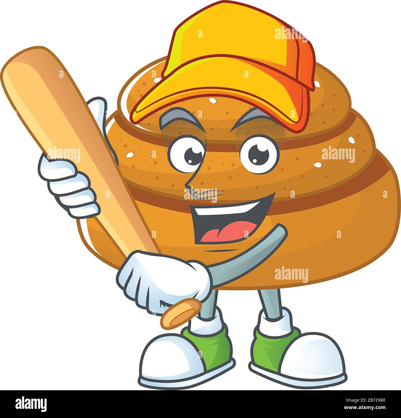 Cartoon design of kanelbulle having baseball stick Stock Vector Image ...