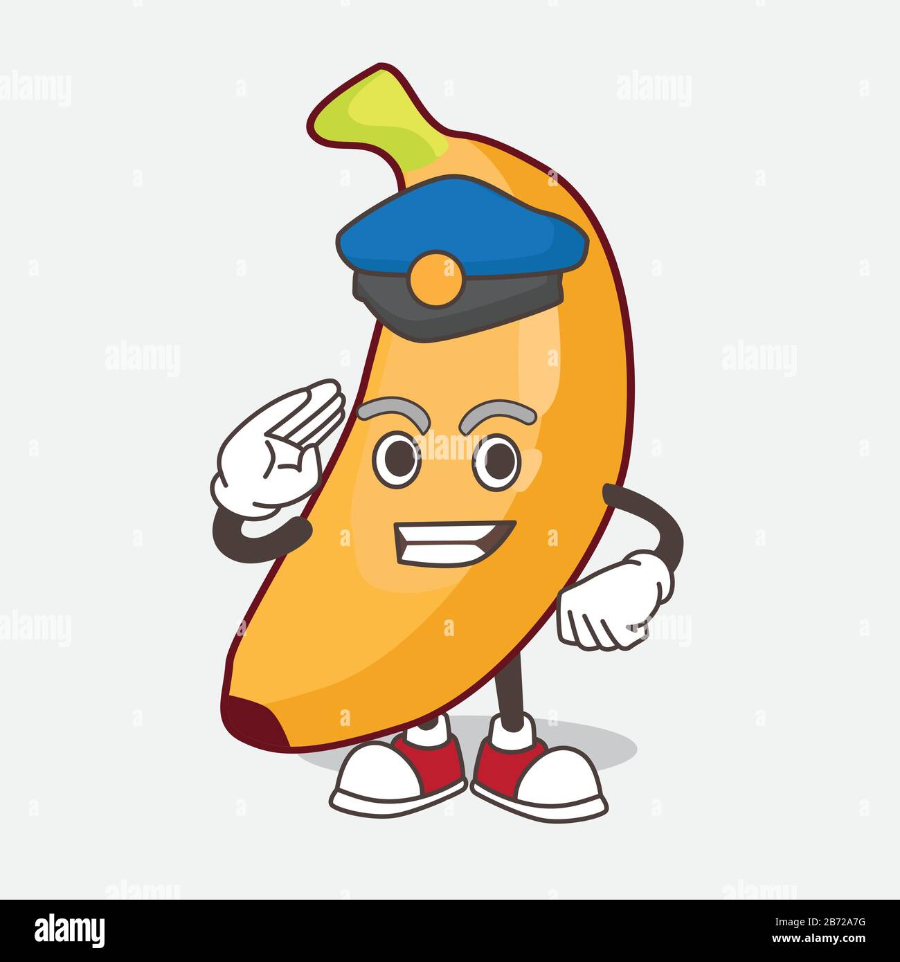 An illustration of Banana Fruit cartoon mascot character vector isolated with face, hand and ...