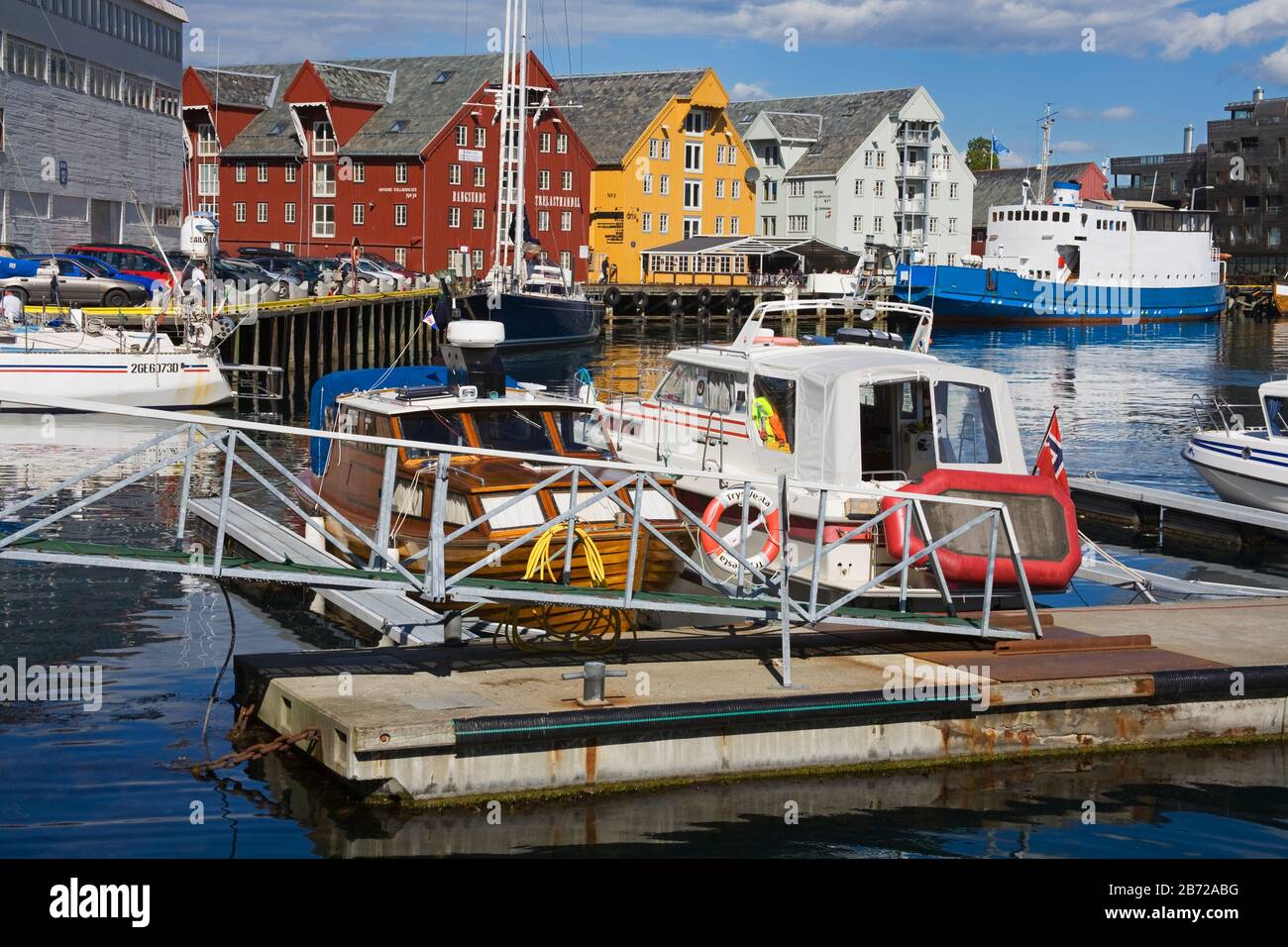 Boats & Warehouses on Skansen Docks, Tromso City, Troms County, Norway ...