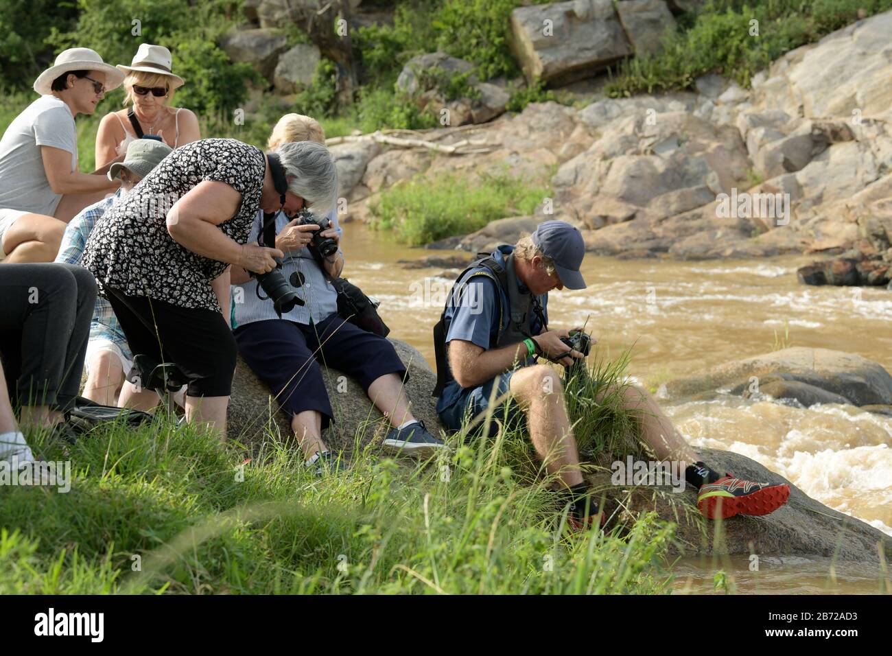 Durban, South Africa, people, group taking photographs at 2020 Duzi ...