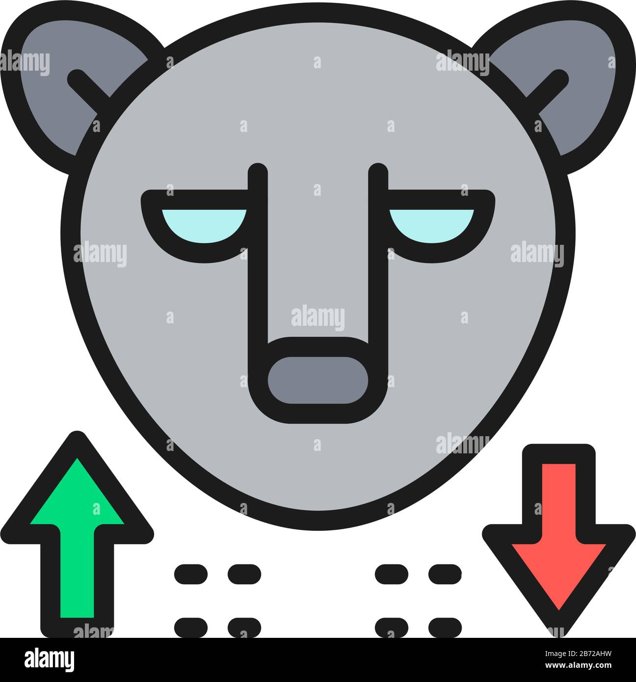 Bear, stock market, finance trade flat color line icon Stock Vector ...