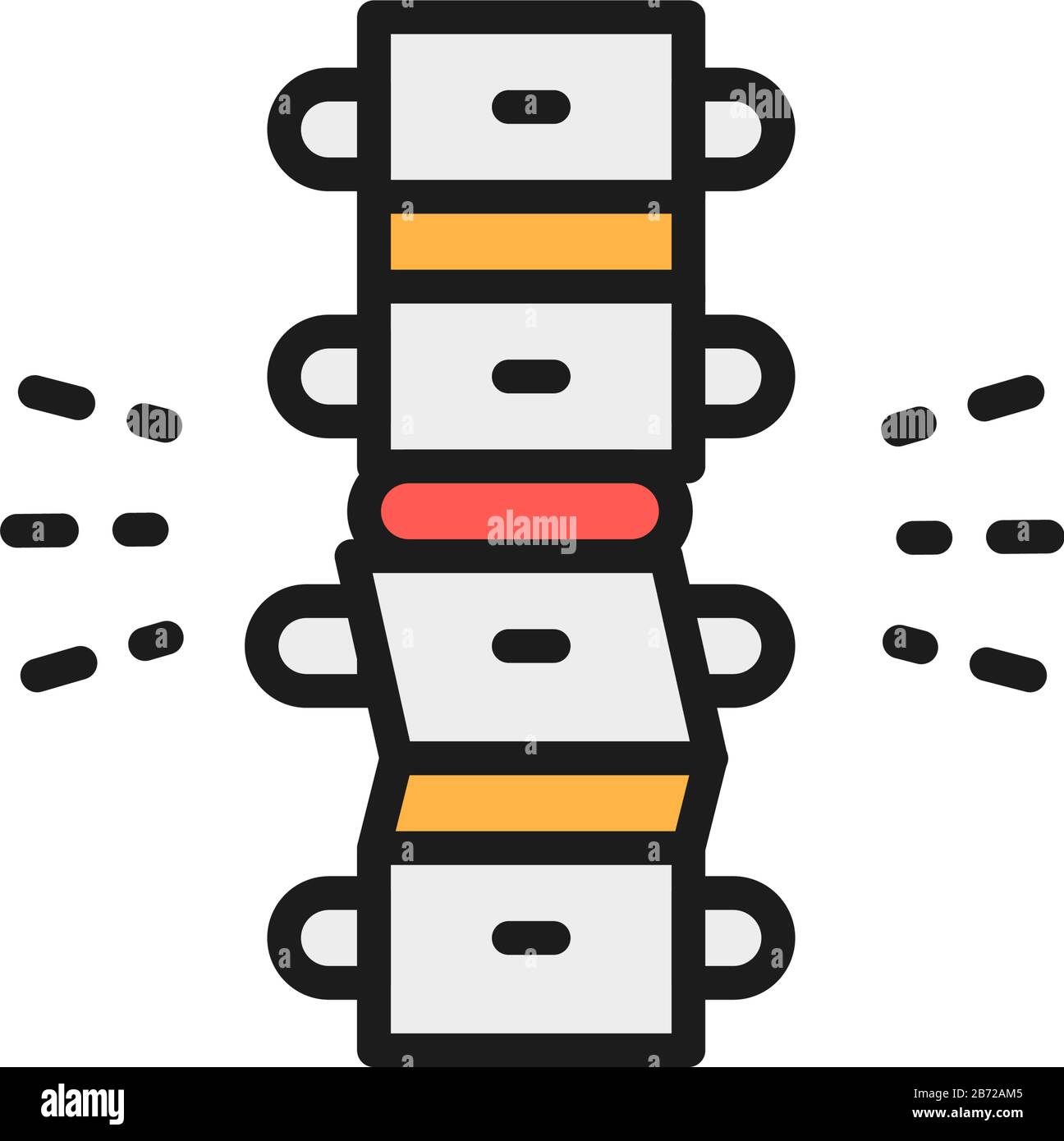 Spinal deformation, rachiocampsis, backbone flat color line icon Stock ...