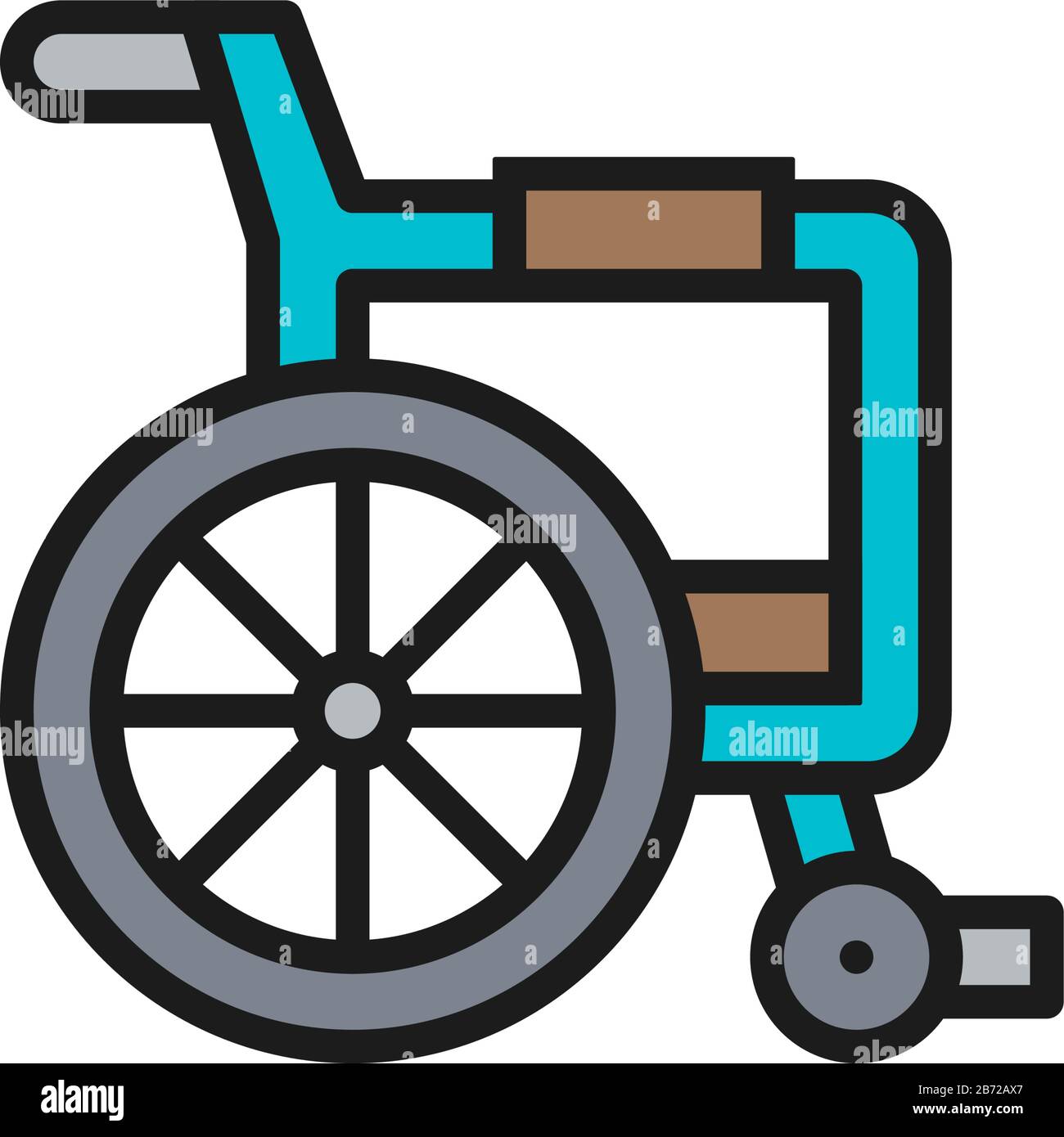 Disabled carriage, wheelchair flat color line icon Stock Vector Image ...